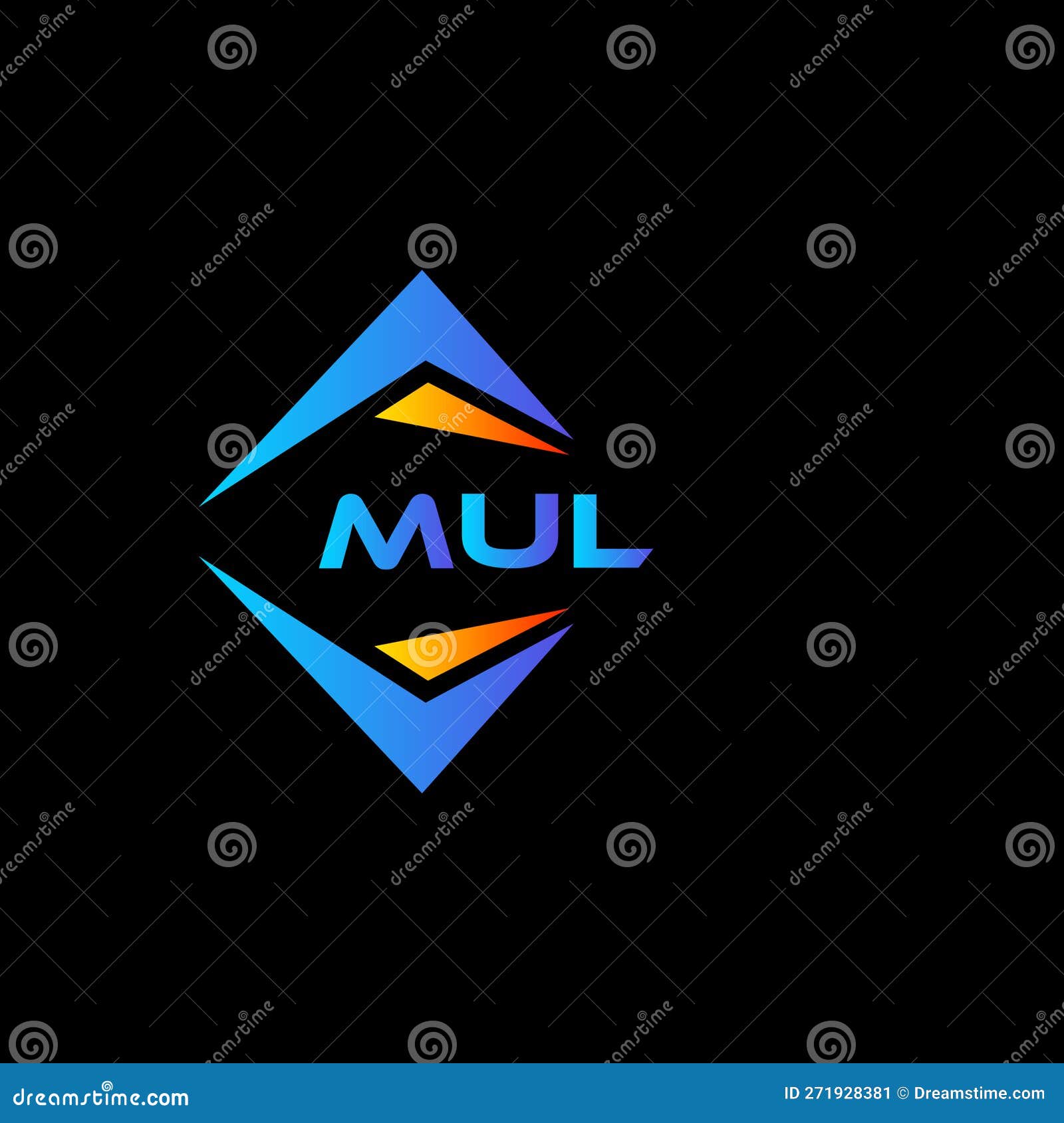 MUL Abstract Technology Logo Design on Black Background. MUL Creative ...
