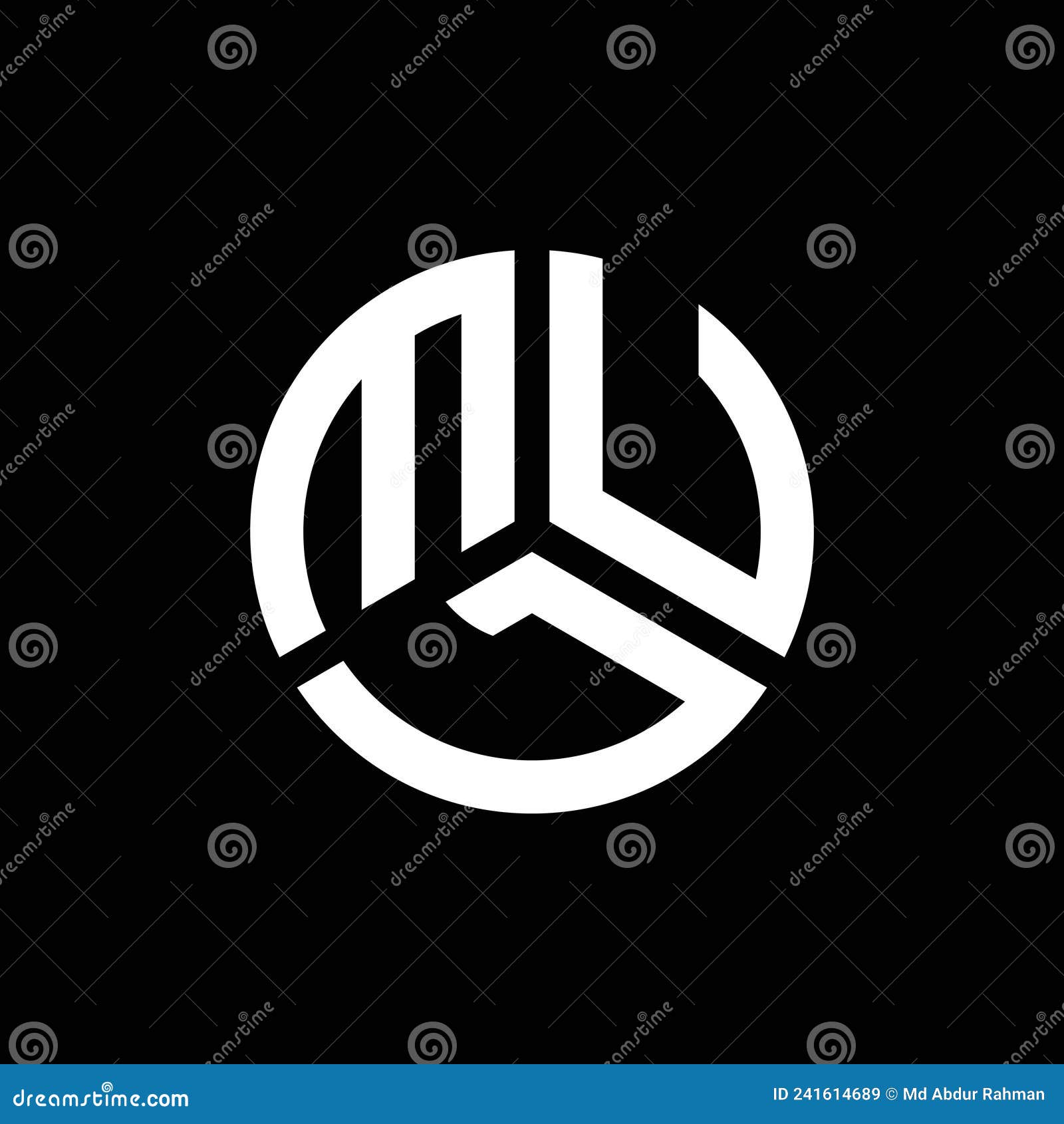 MUL Letter Logo Design on Black Background. MUL Creative Initials ...