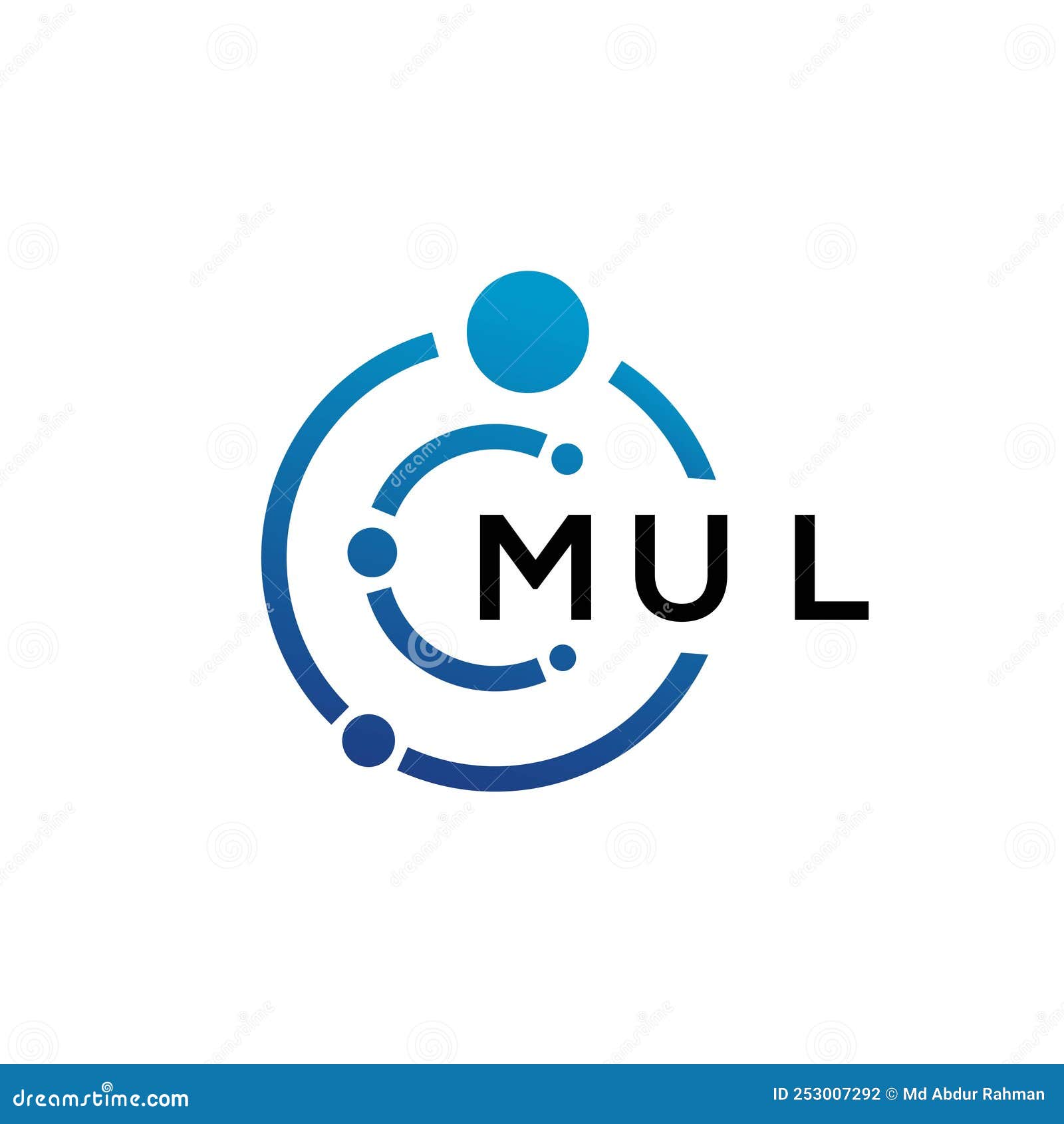 MUL Letter Technology Logo Design on White Background. MUL Creative ...