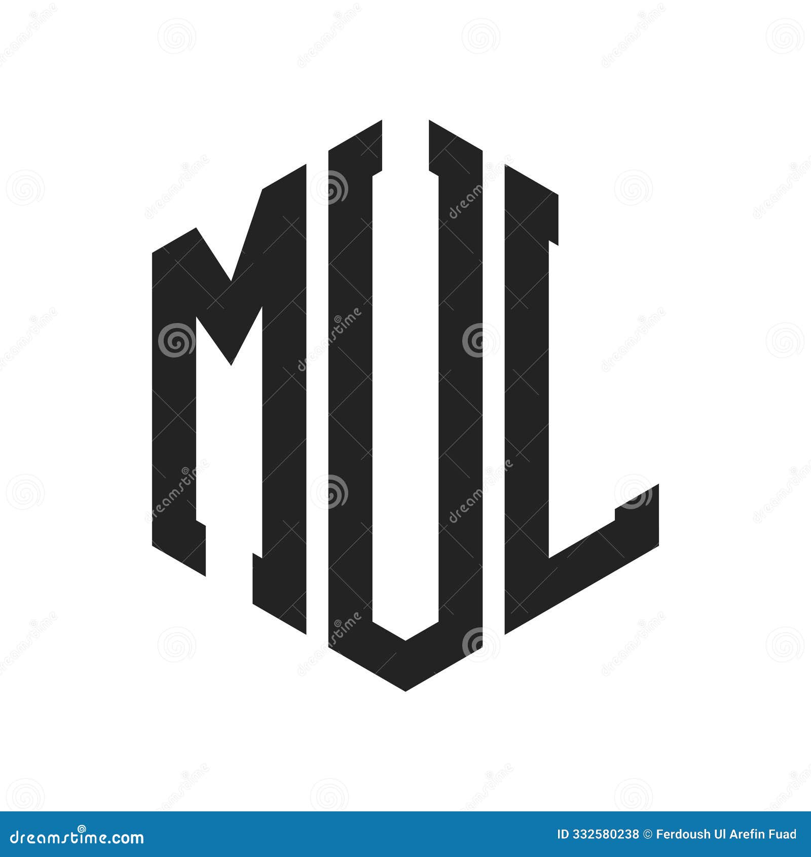 MUL Logo Design. Initial Letter MUL Monogram Logo Using Hexagon Shape ...