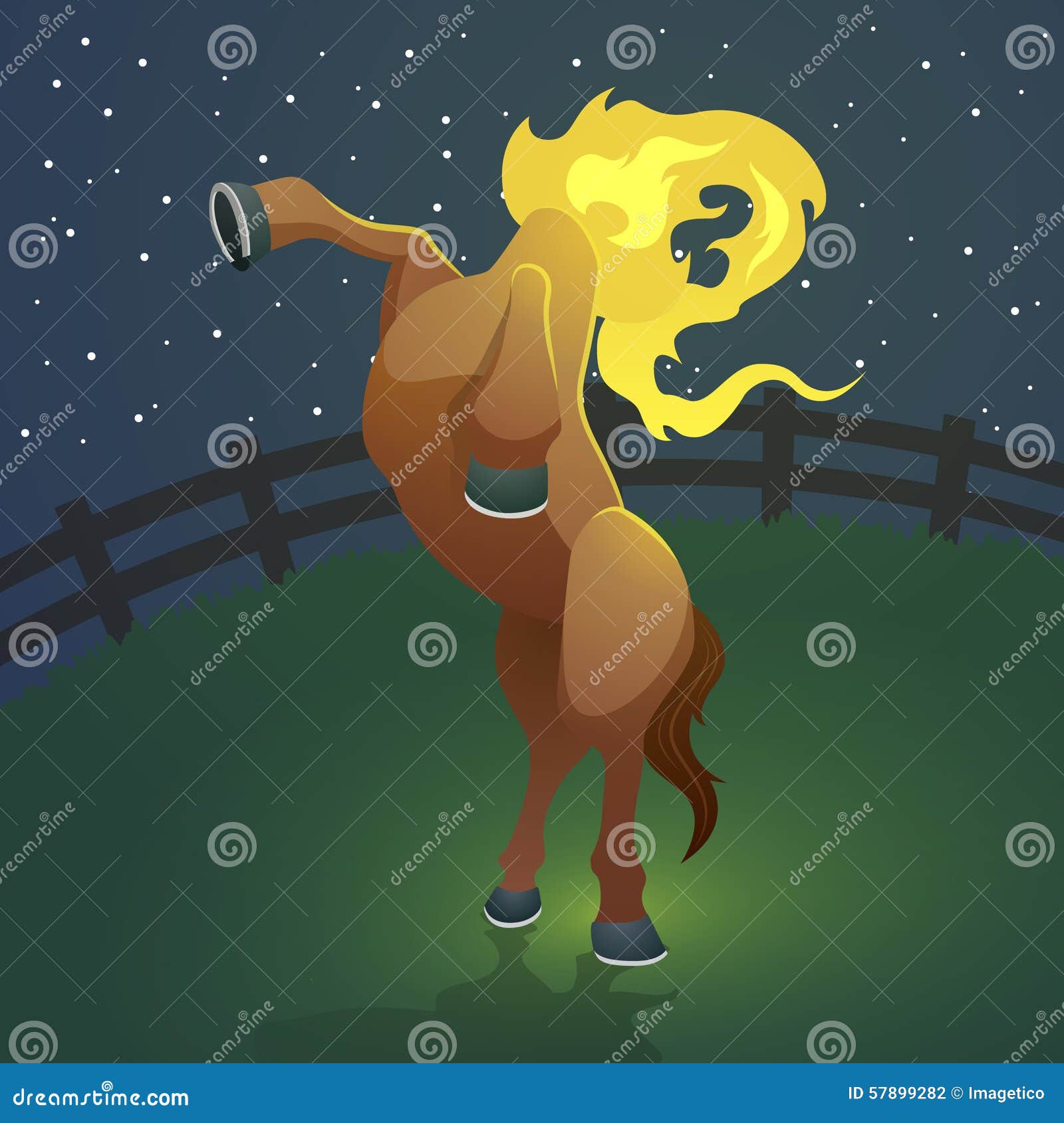 Mula Sem (Headless Mule), a Cursed Woman Stock Vector - Illustration of ...