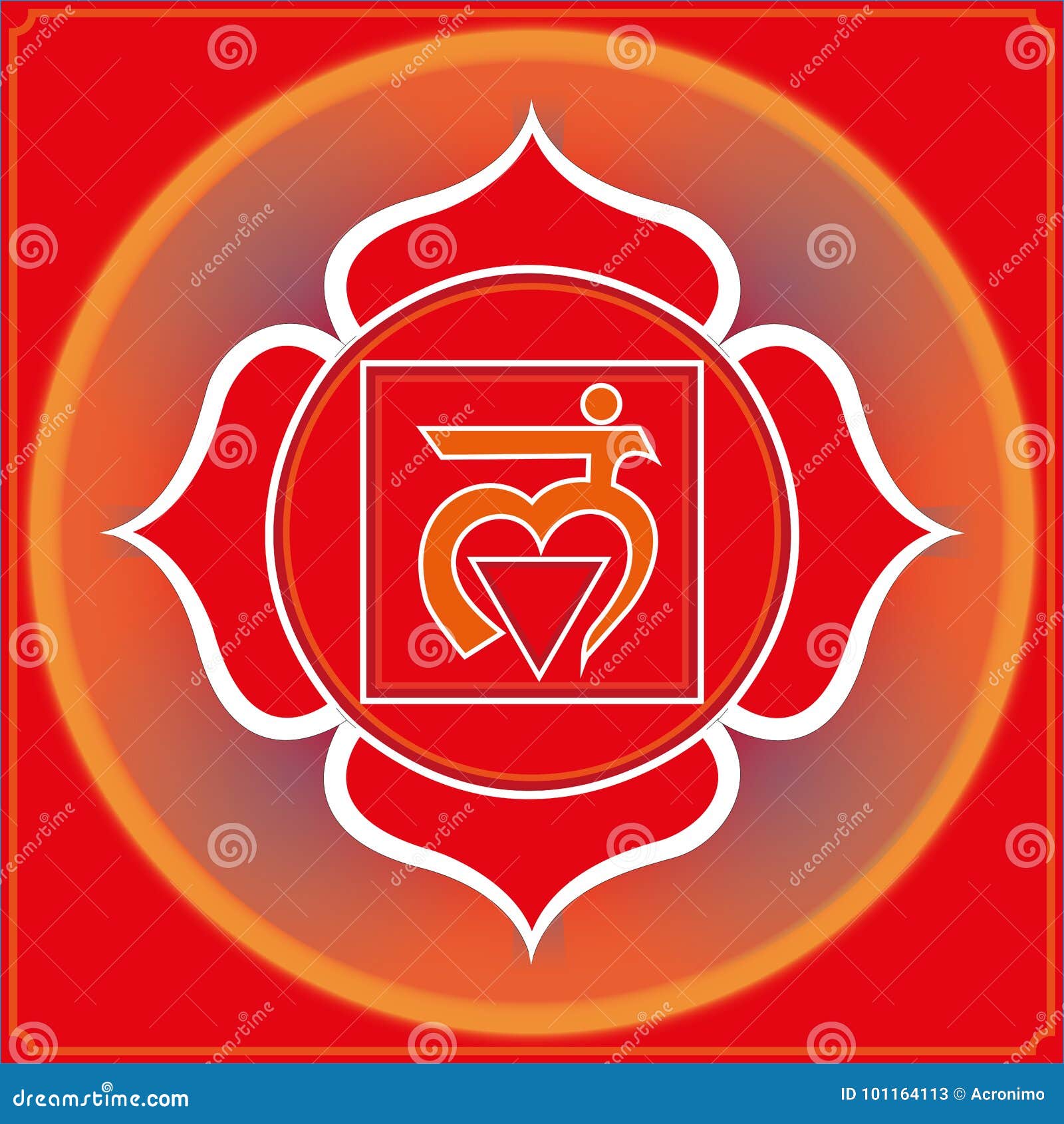 Muladhara Chakra stock illustration. Illustration of spiritual - 101164113