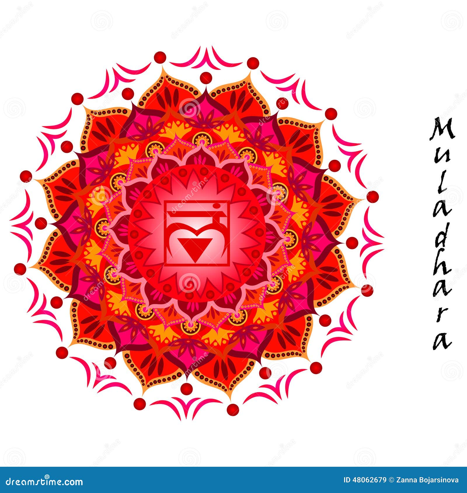 Muladhara chakra stock vector. Illustration of meditation - 48062679