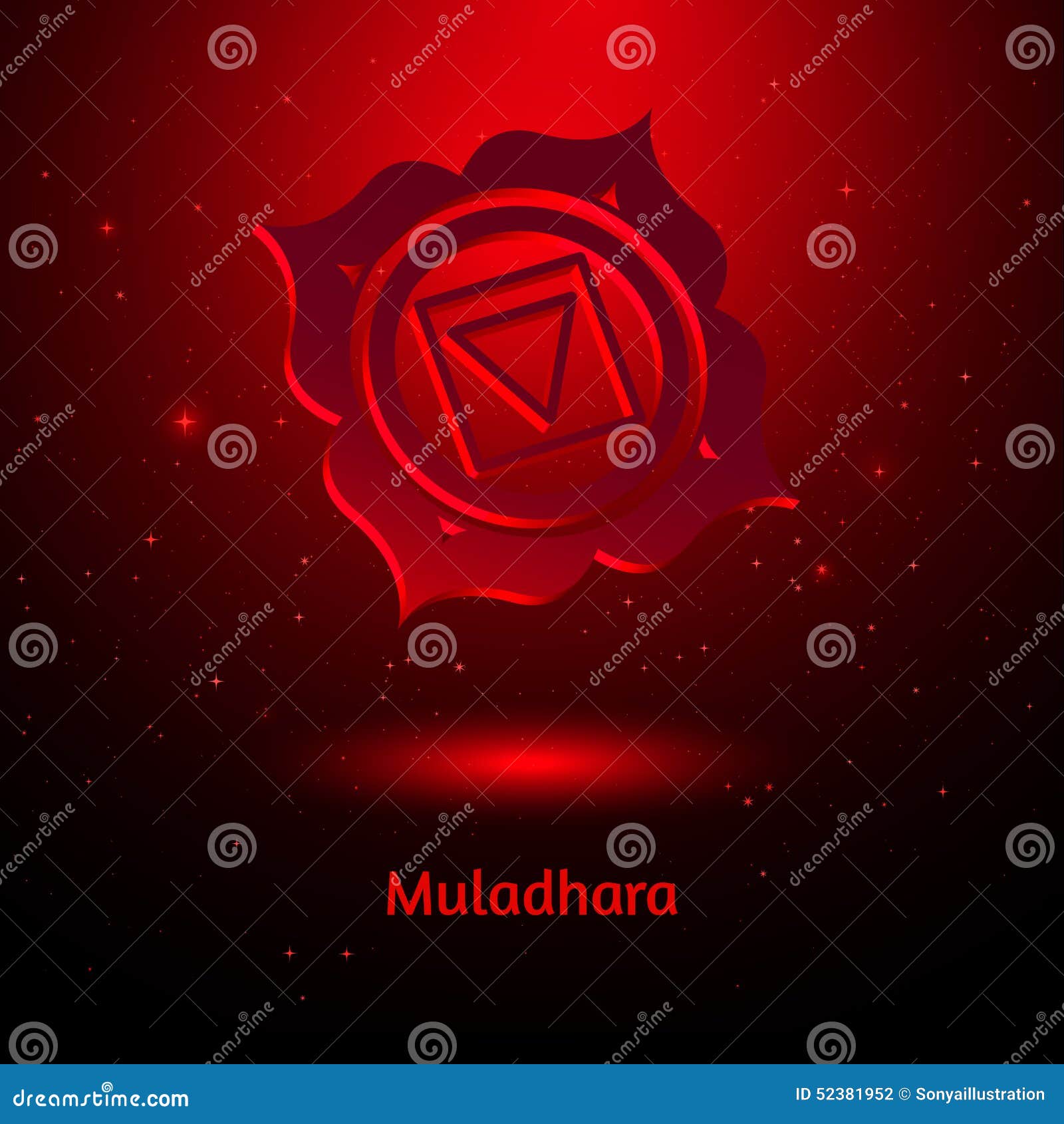 Muladhara chakra stock vector. Illustration of glow, back - 52381952