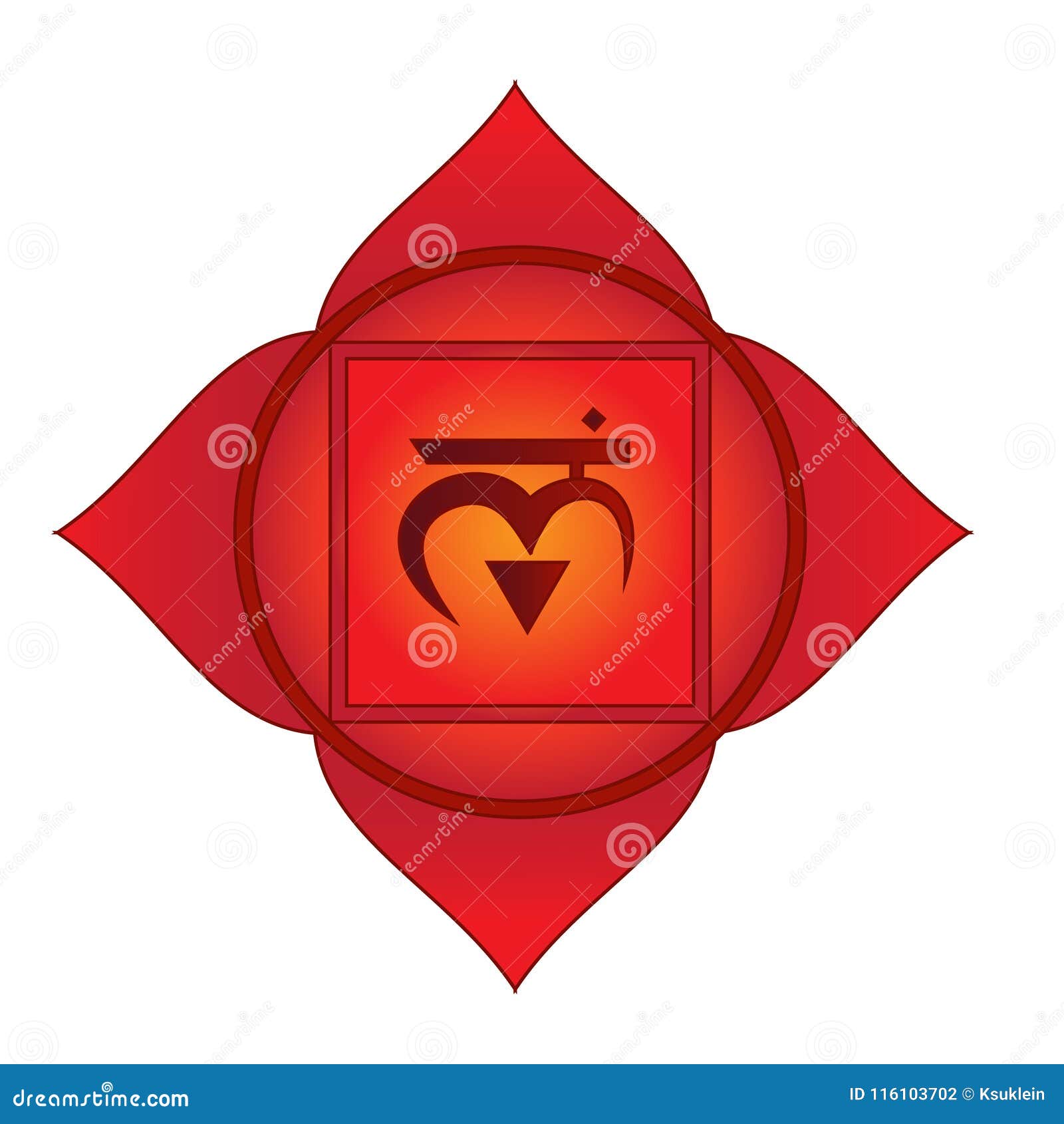 Muladhara. First, Root, Basic Chakra Symbol Vector Illustration ...