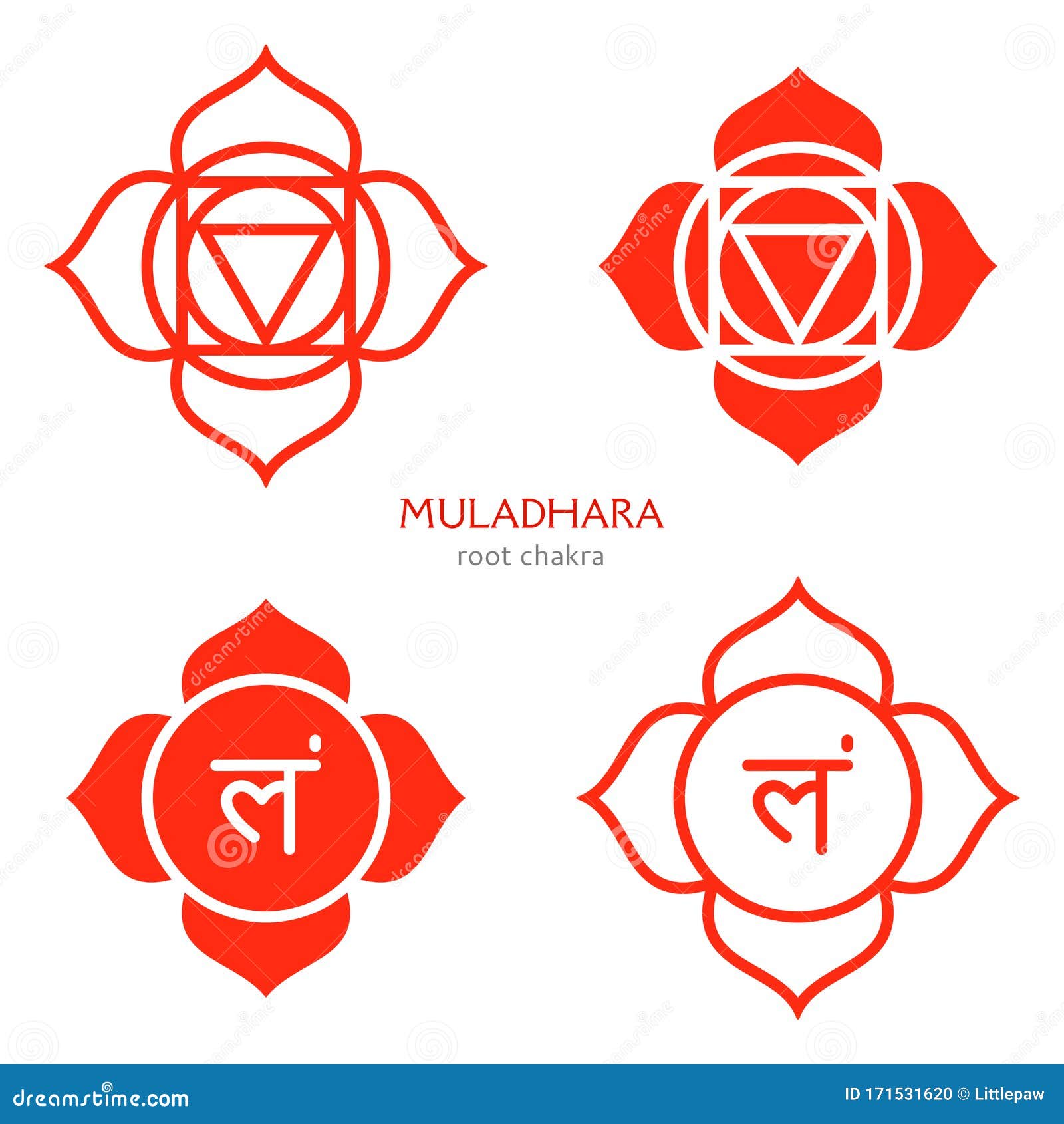 Muladhara, Root Chakra Symbol. Colorful Mandala Stock Vector ...