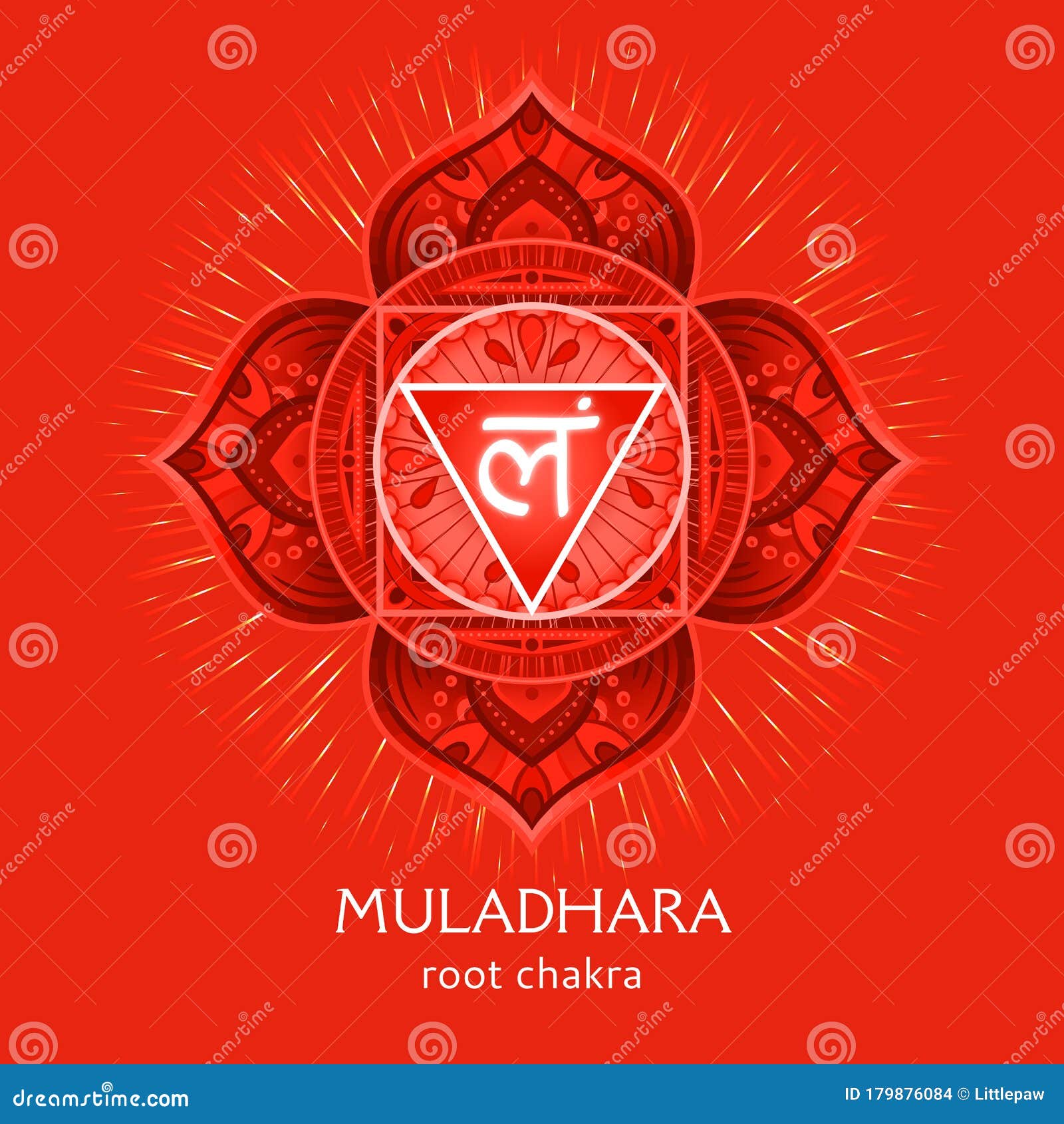 Muladhara, Root Chakra Symbol. Colorful Mandala Stock Vector ...