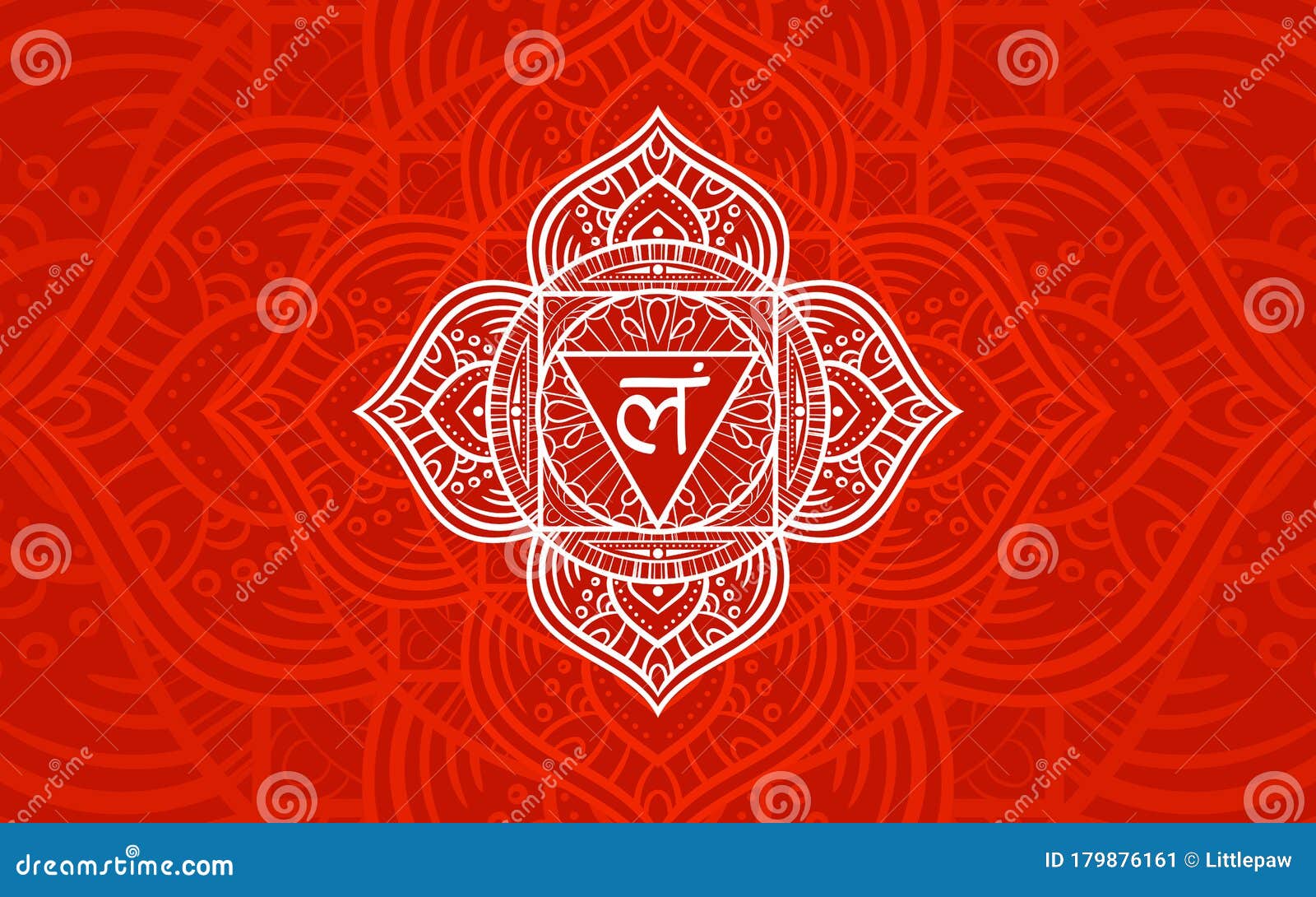 Muladhara, Wurzelchakra-Symbol Mandala Vector-Illustration Vektor ...