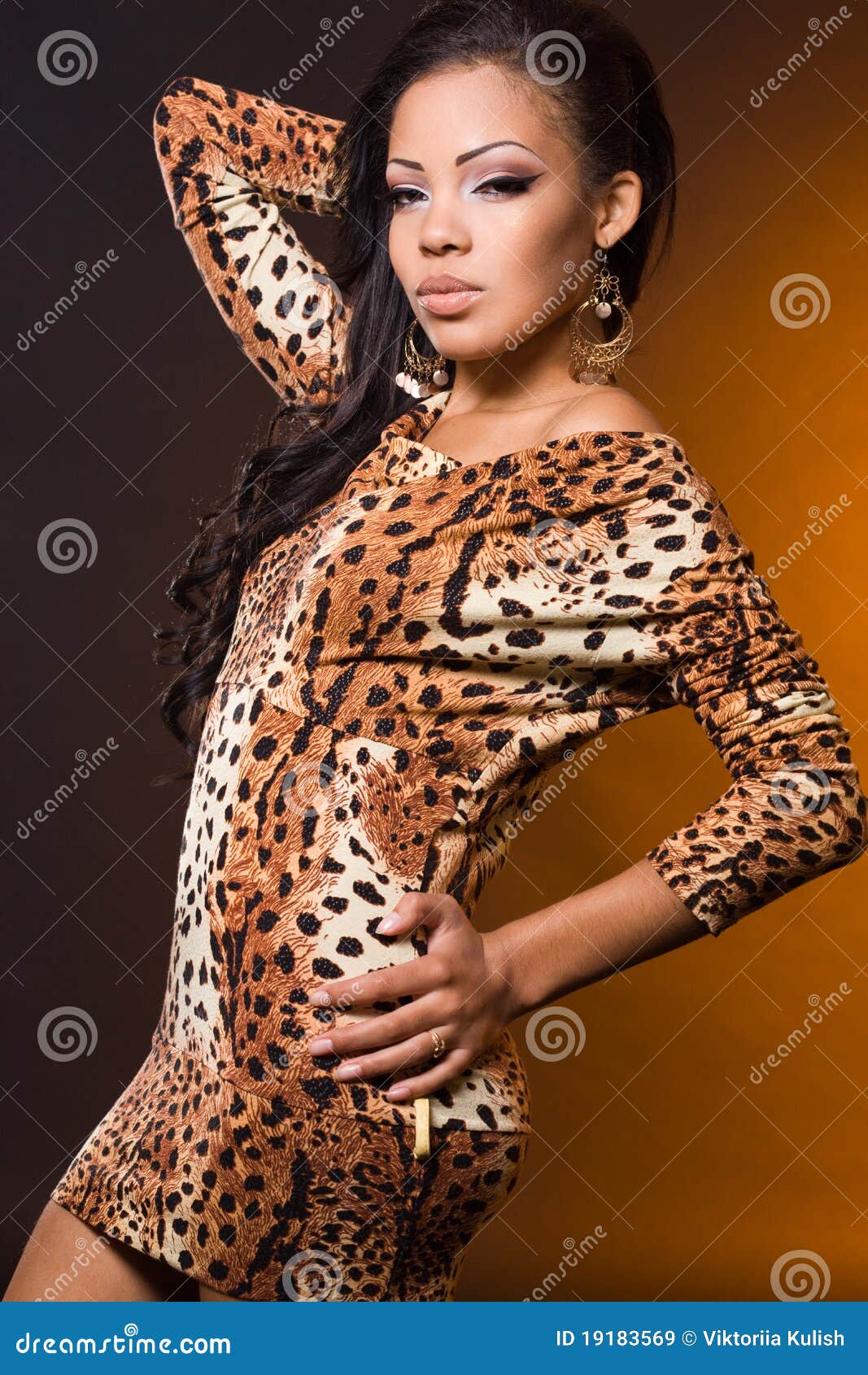 Mulatto woman on orange stock image. Image of head, afro - 19183569