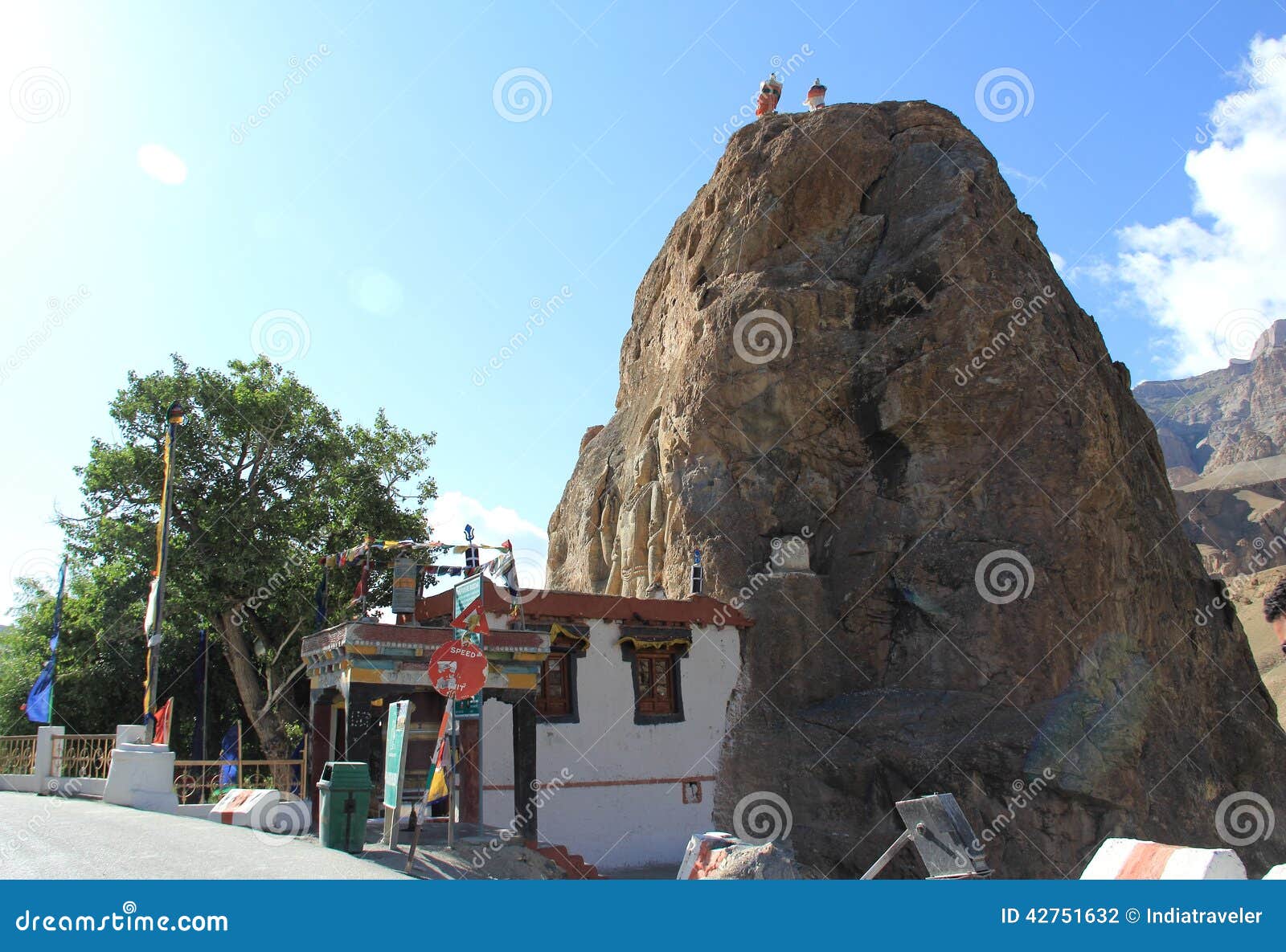 Mulbekh Monastery. stock photo. Image of monastery, ladakh - 42751632