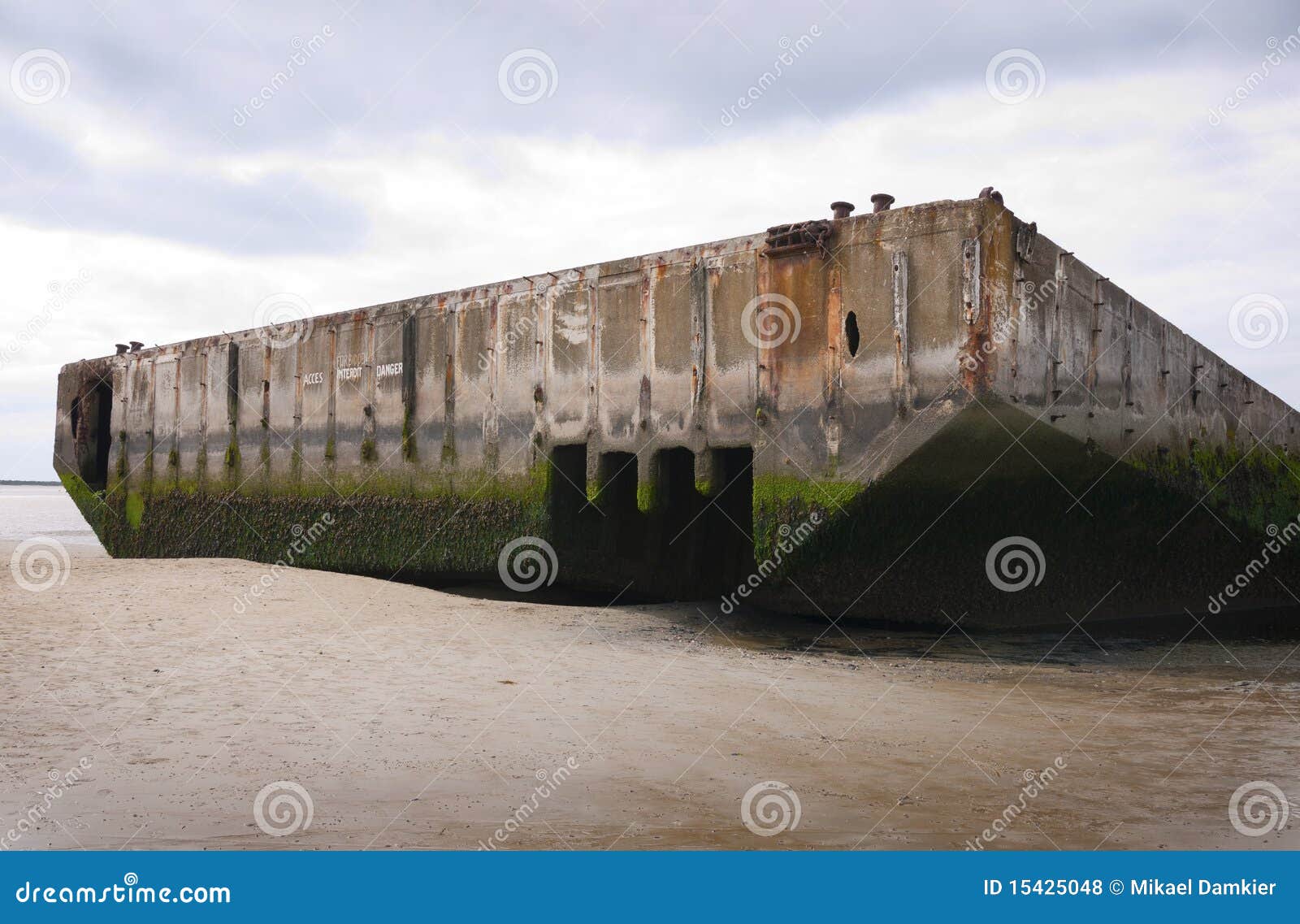 Mulberry Harbour at Arromanches, France Stock Photo - Image of floating ...