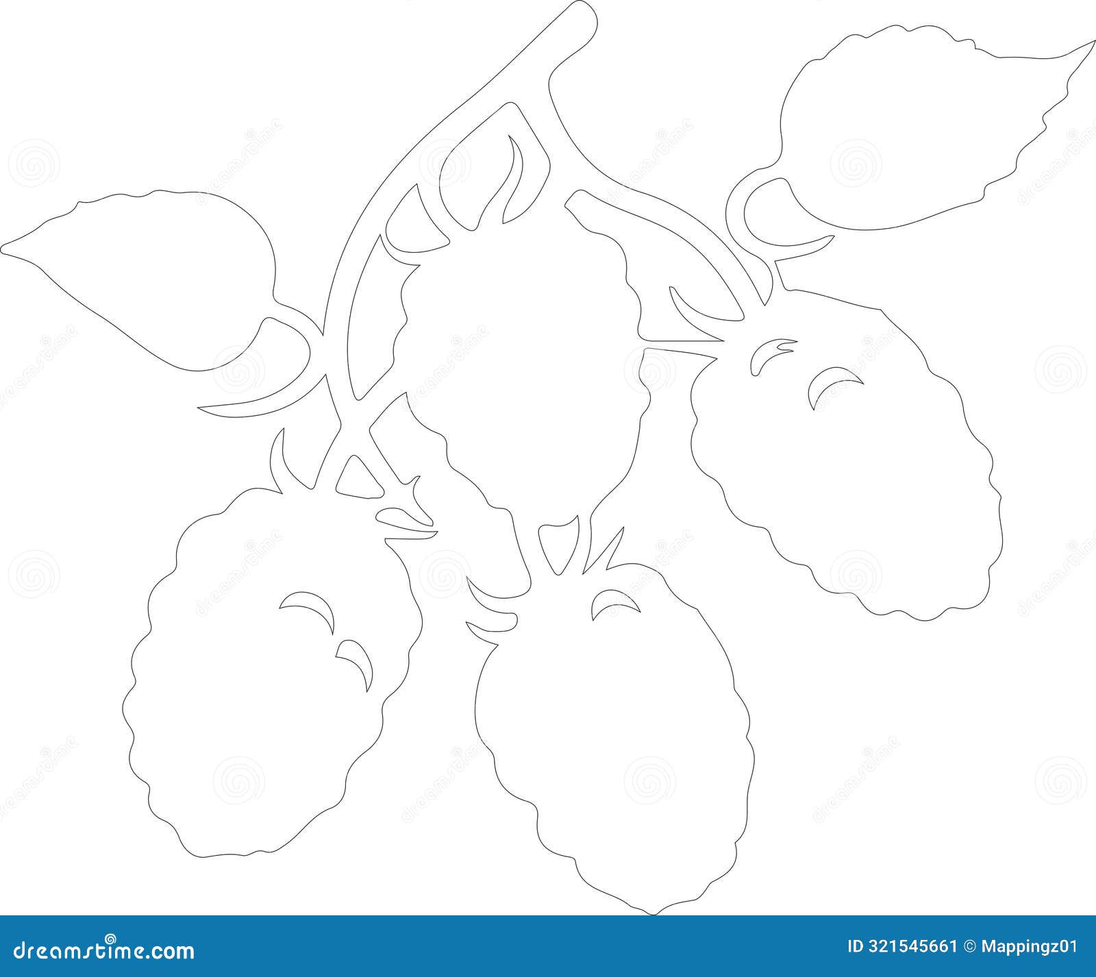 Mulberry Outline Silhouette Generative Ai Stock Vector - Illustration ...