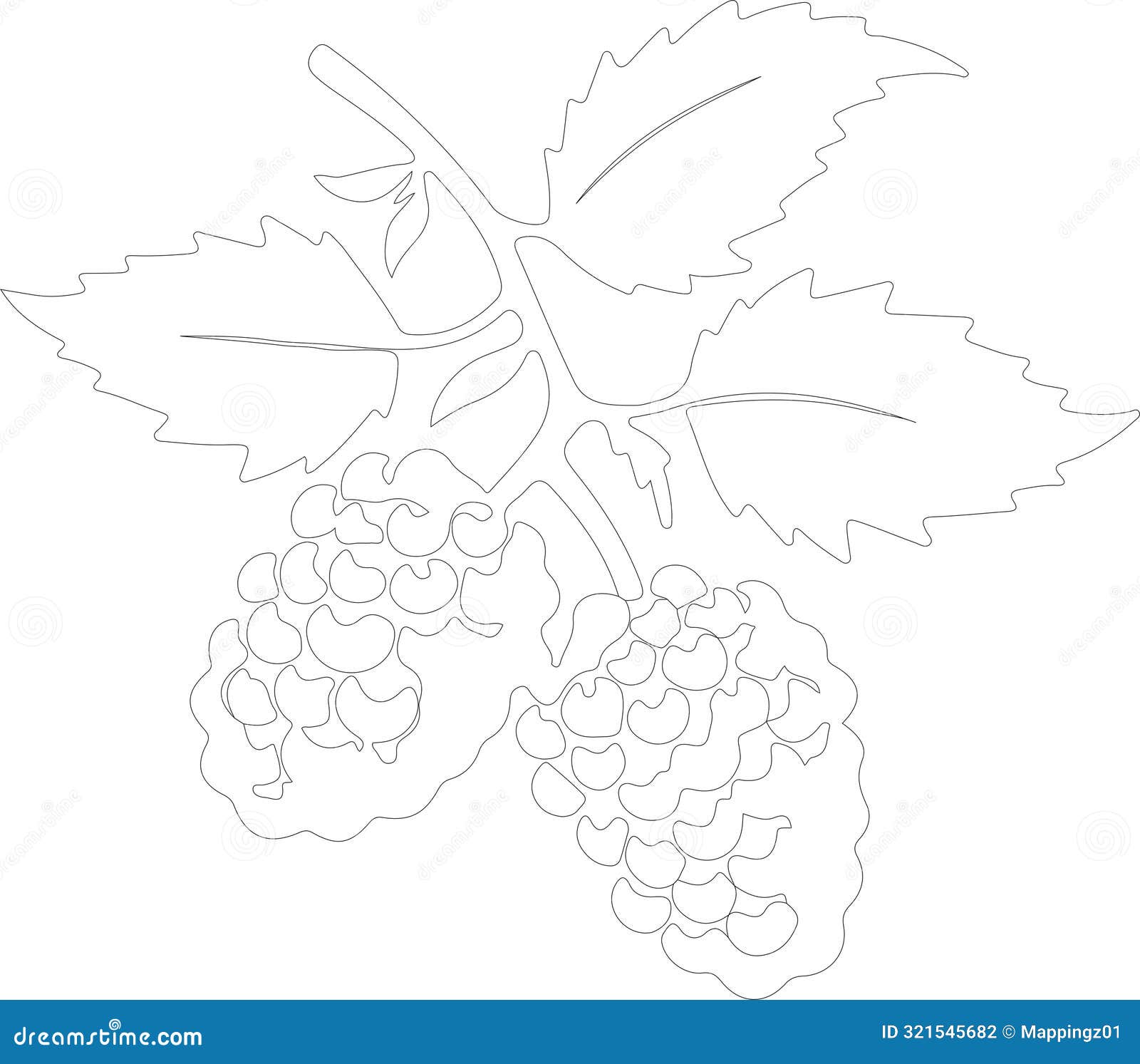 Mulberry Outline Silhouette Generative Ai Cartoon Vector ...