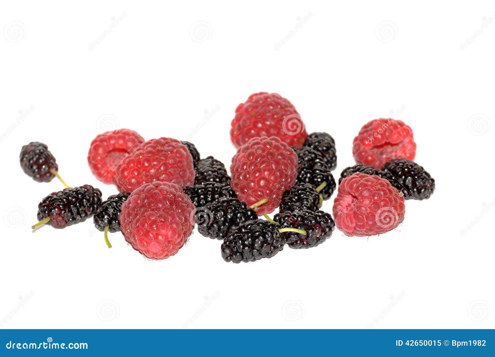 Mulberry and raspberry. stock image. Image of closeup - 42650015