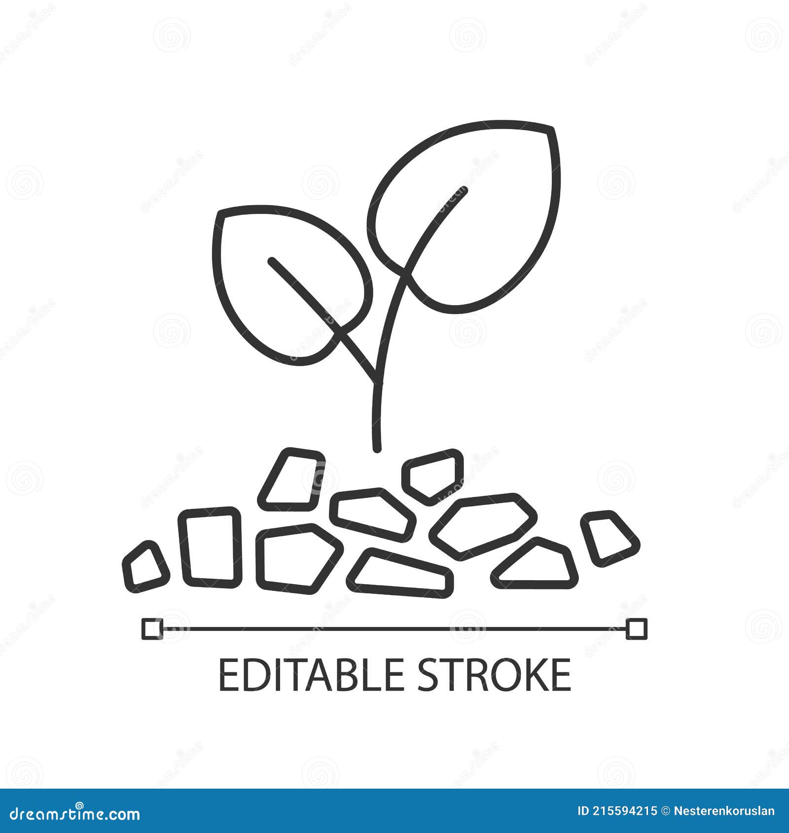 Mulch linear icon stock vector. Illustration of farming - 215594215