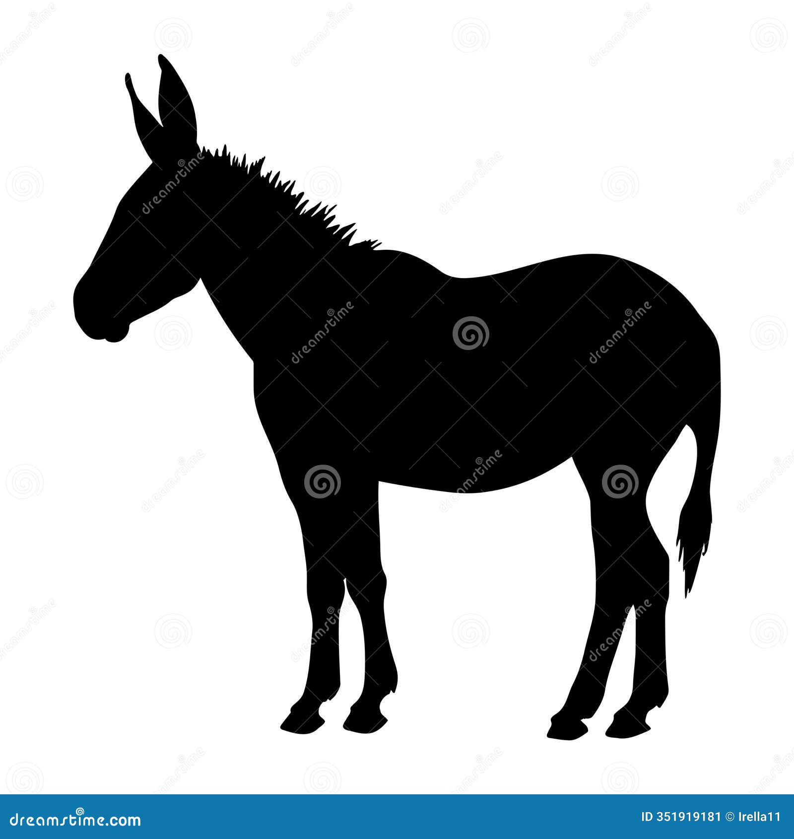 Mule Black Silhouette Vector Illustration. Stock Illustration ...