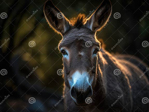 Mule Portrait Created with Generative AI Technology Stock Image - Image ...