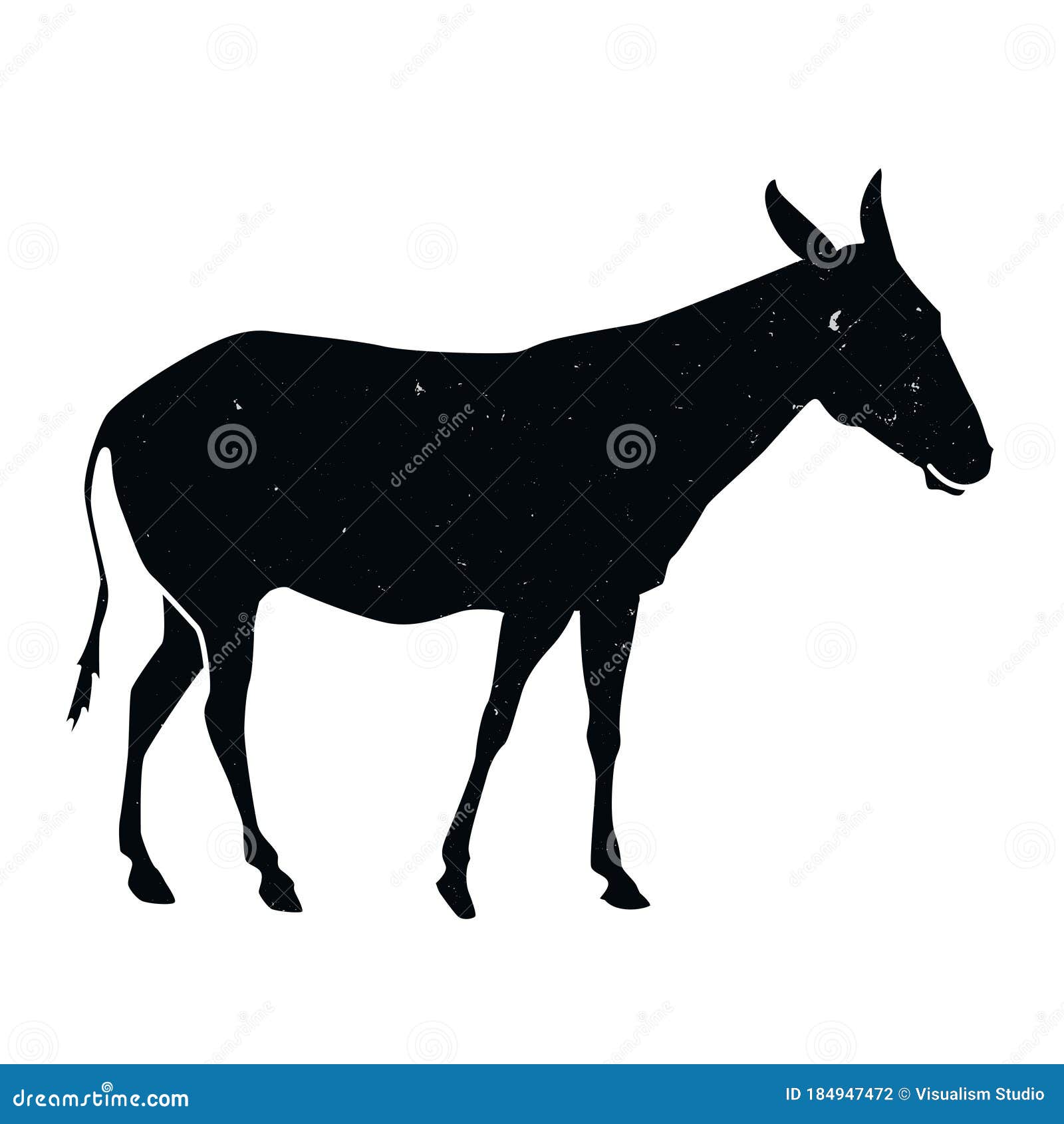 Mule Shadow Animal Icon Silhouettes Isolated on Dark Black Graphical in ...