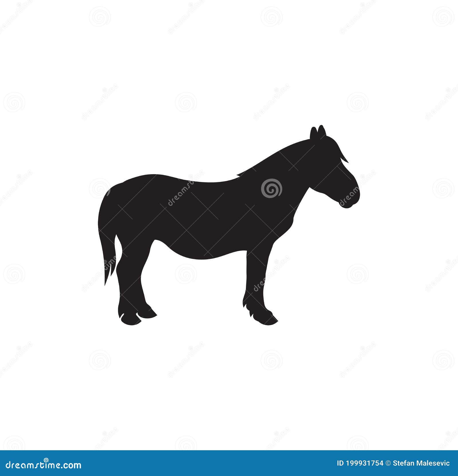Mule silhouette stock vector. Illustration of vector - 199931754