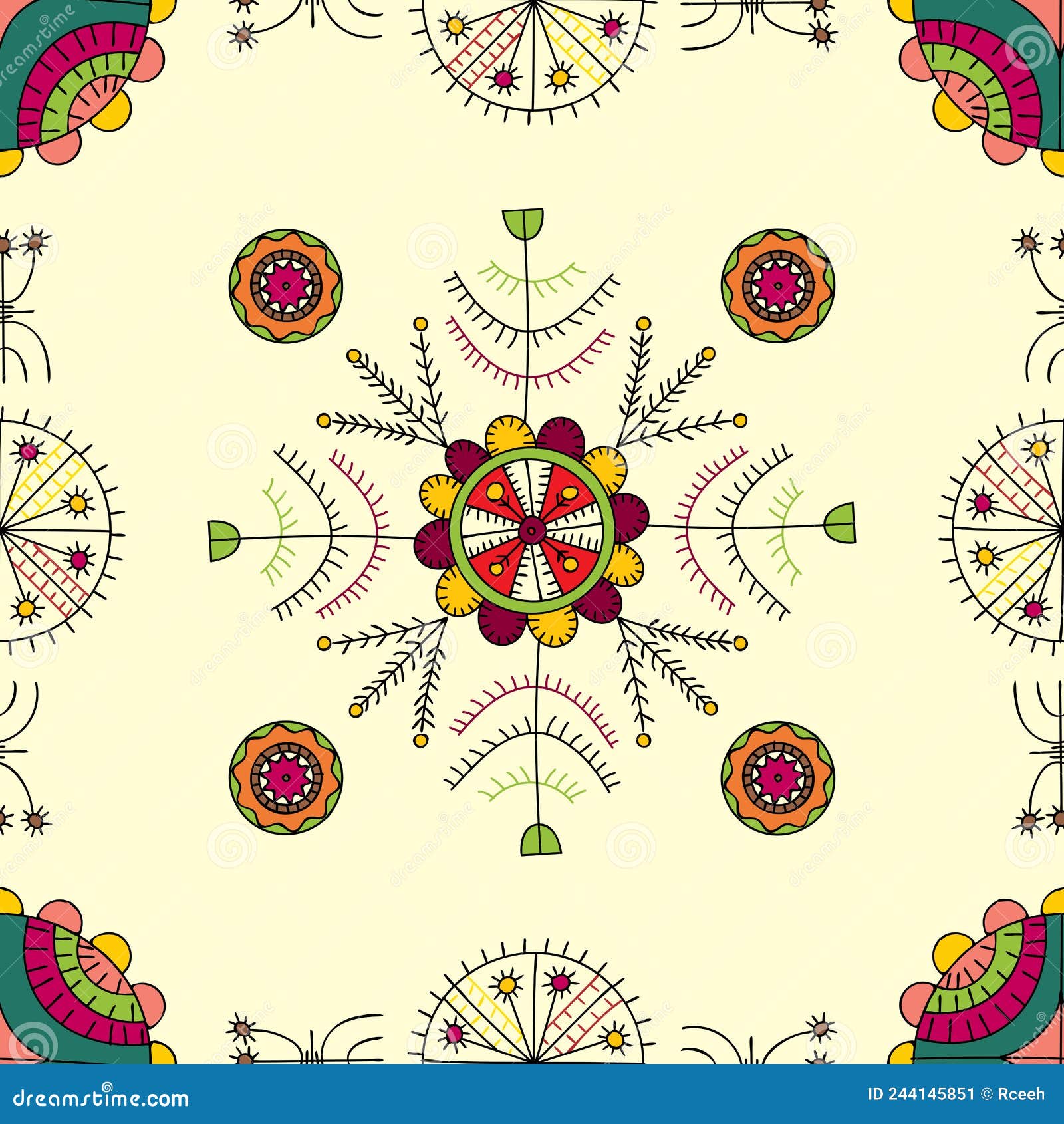 Mulgi folk art pattern 7 stock vector. Illustration of ornamental ...