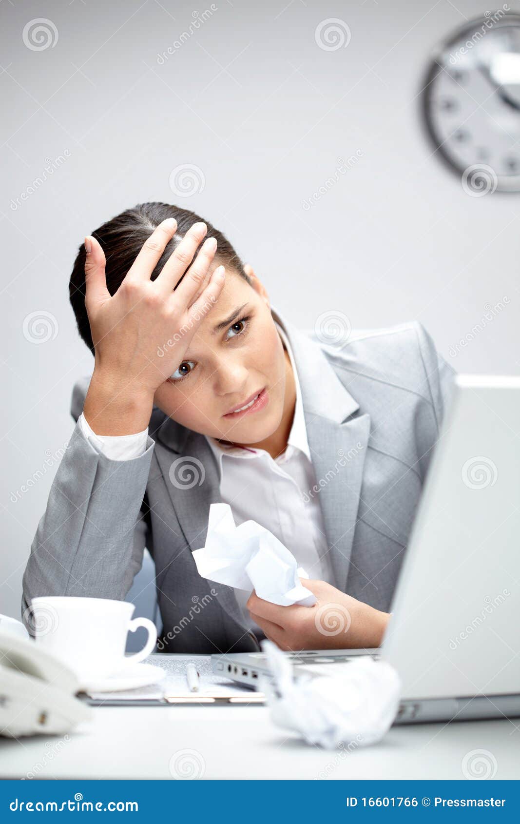 Mulher ansiosa foto de stock. Imagem de chefe, frustrado - 16601766