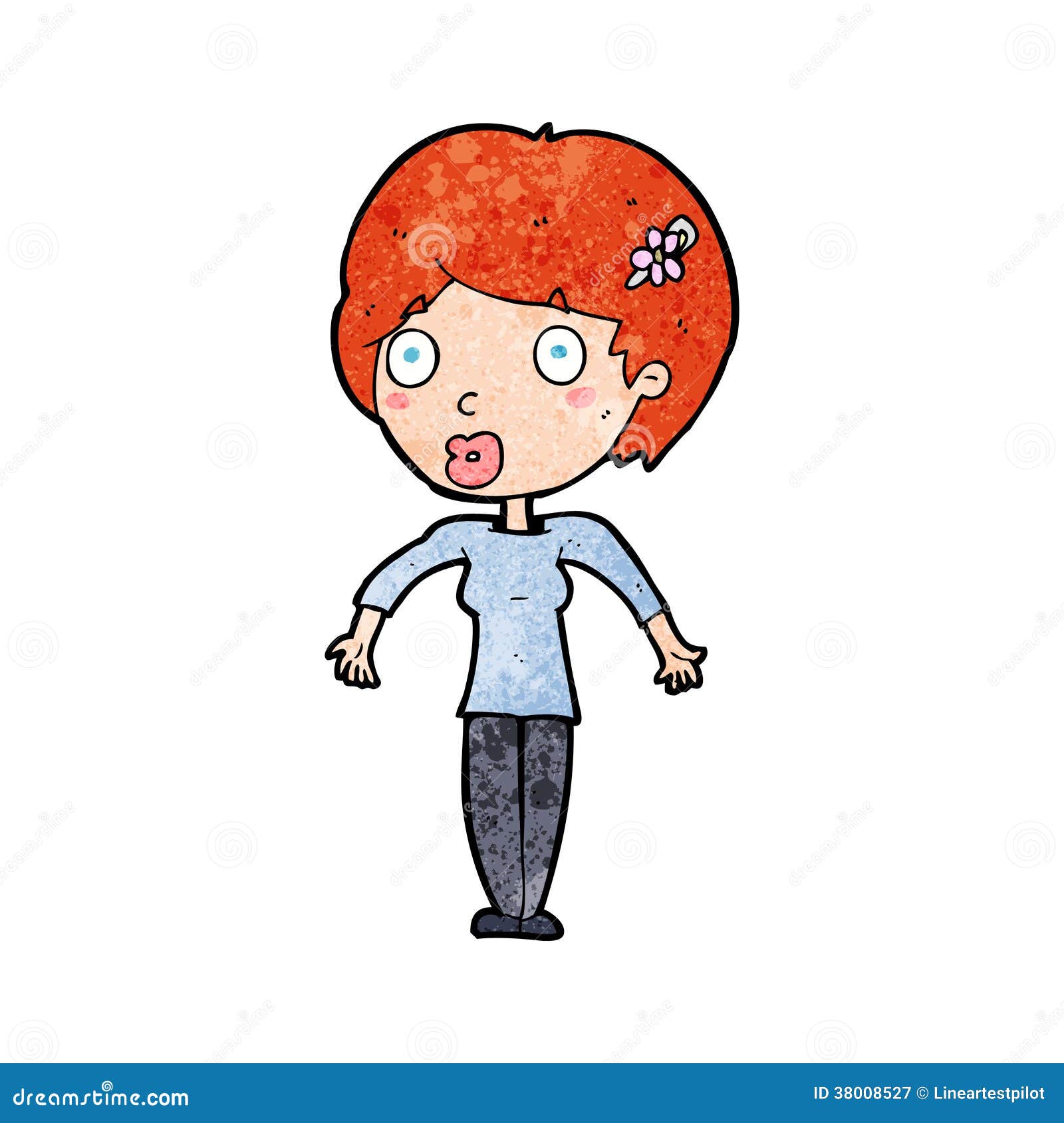 Mulher Chocada Desenhos Animados Ilustração do Vetor - Ilustração de ...