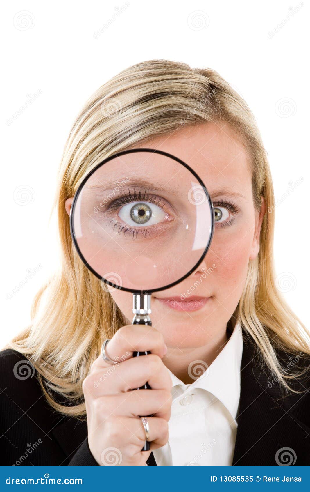 Mulher com lupa imagem de stock. Imagem de grande, senhora - 13085535