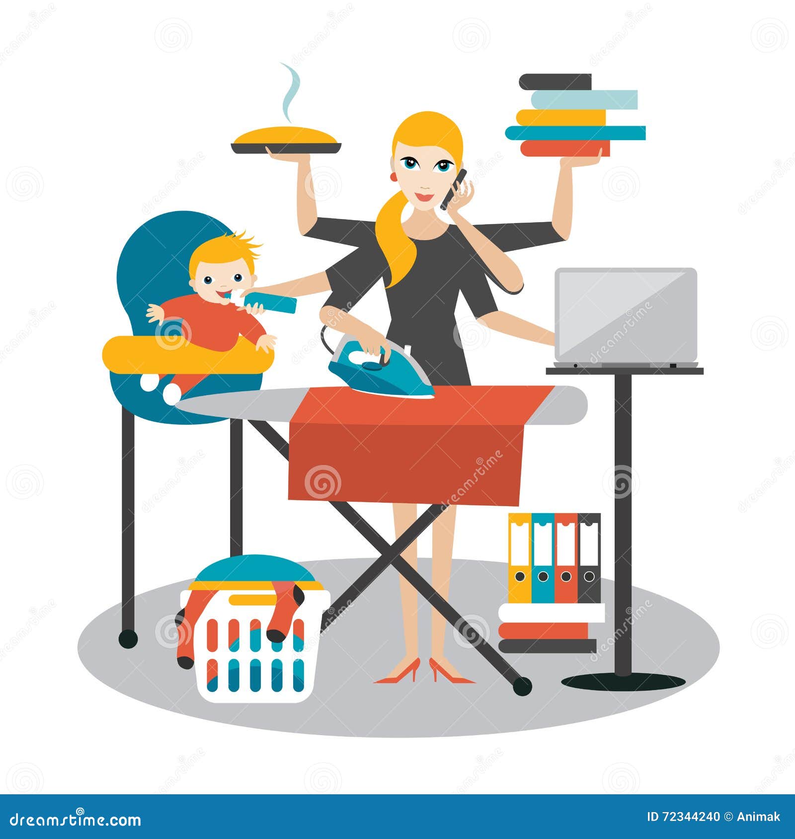 Mulher De Multitask Ilustração Do Vetor Ilustração do Vetor ...