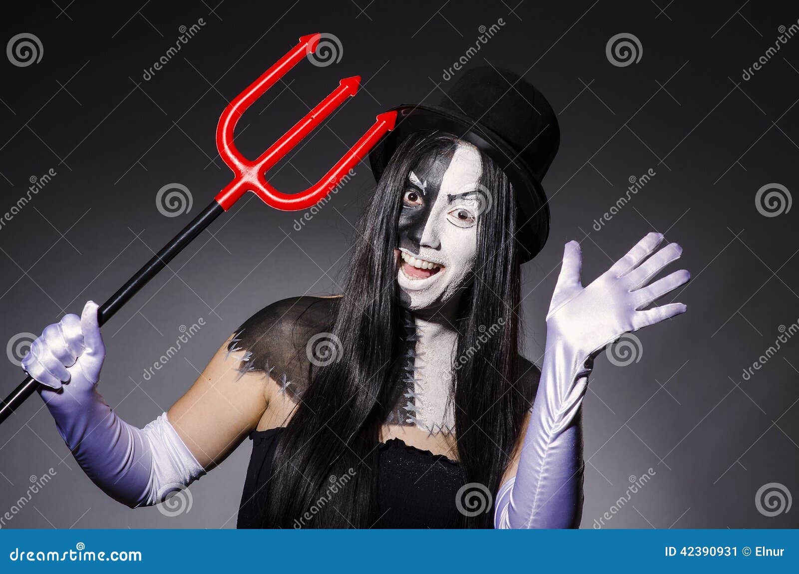Mulher De Satana Com Forcado Imagem de Stock - Imagem de forquilha ...