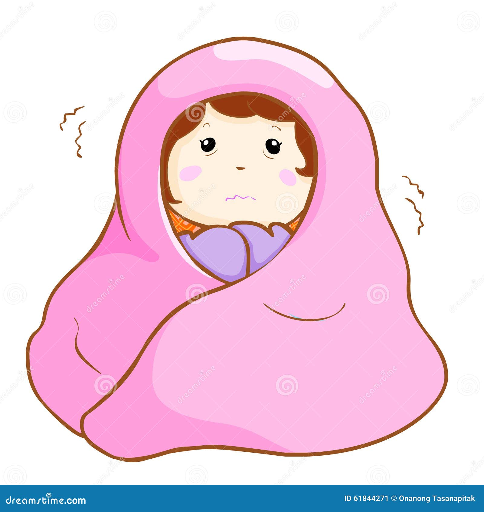 Mulher Doente Que Tirita Duramente Sob a Cobertura Ilustração do Vetor ...