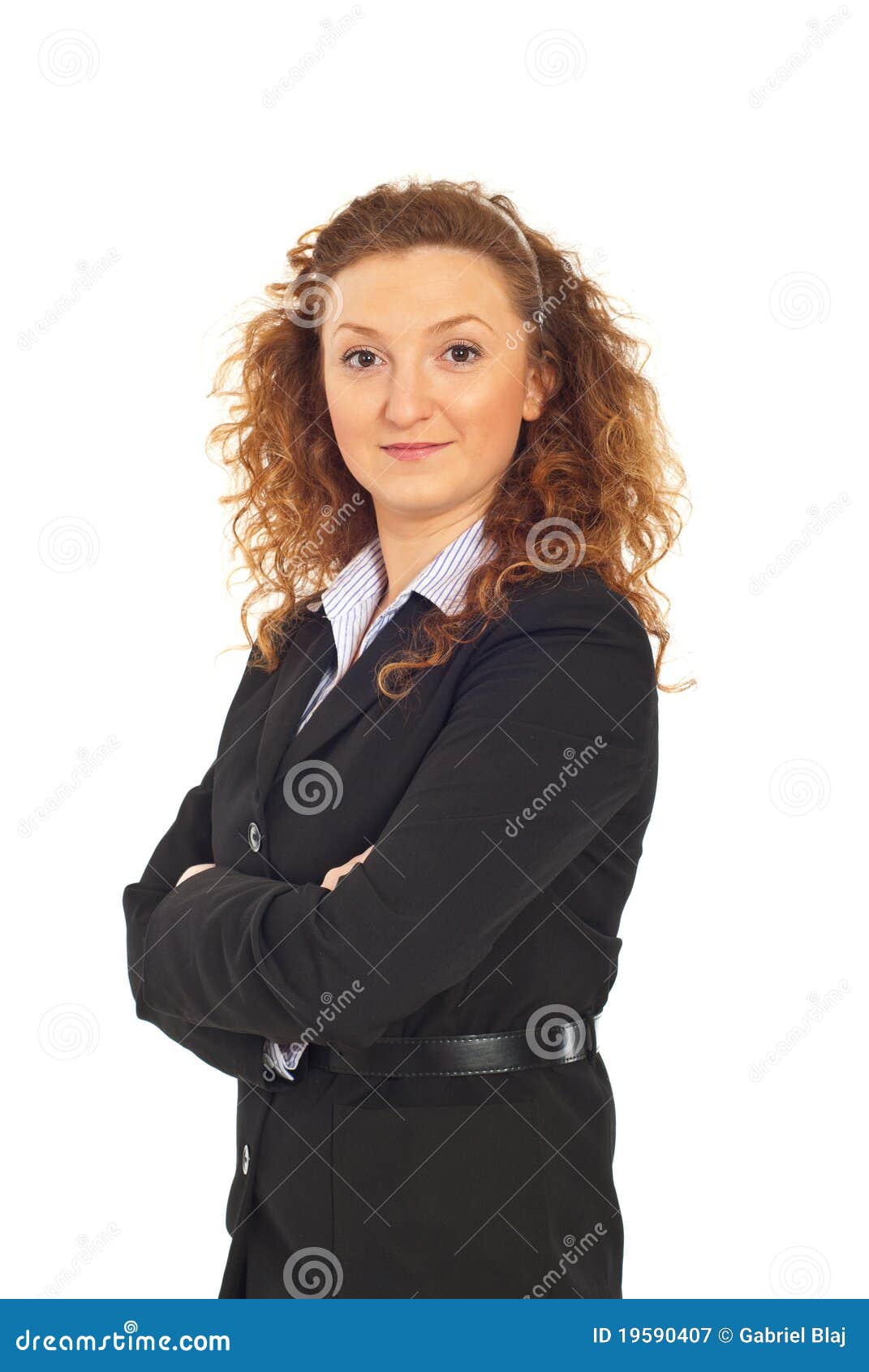 Mulher Executiva Feliz Semi No Perfil Imagem de Stock - Imagem de ...