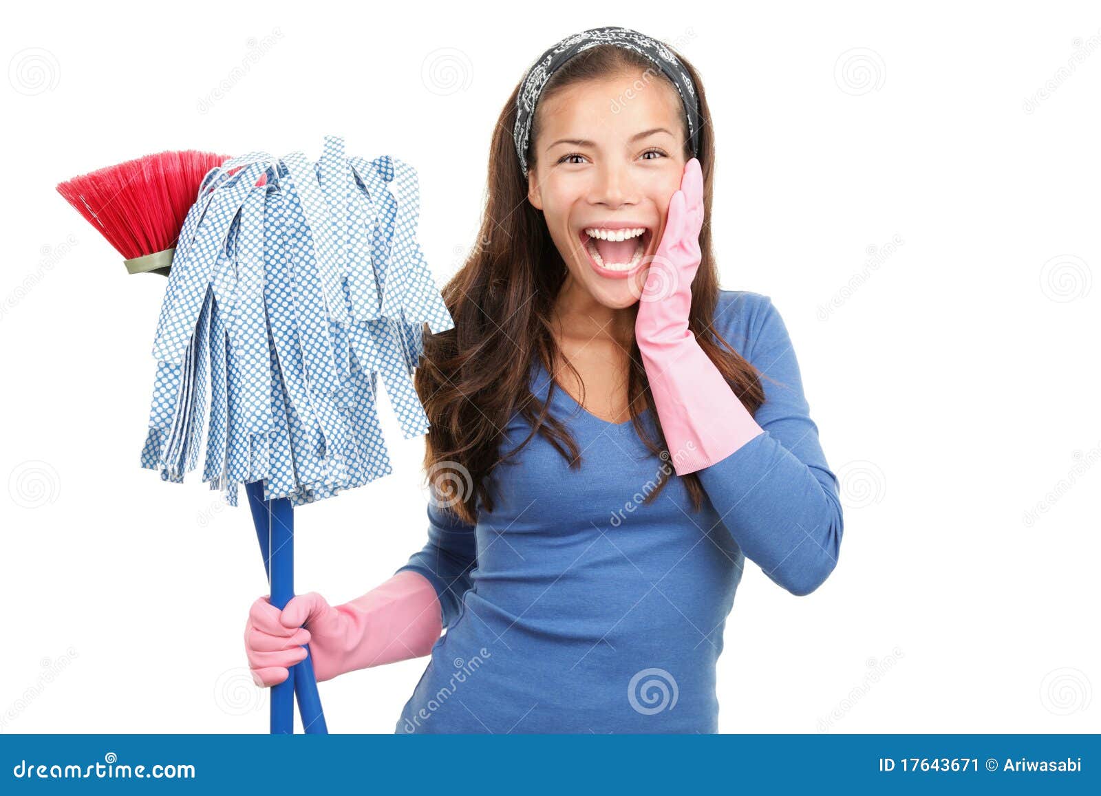 A Mulher Feliz De Limpeza Surpreendeu Imagem de Stock - Imagem de fêmea ...
