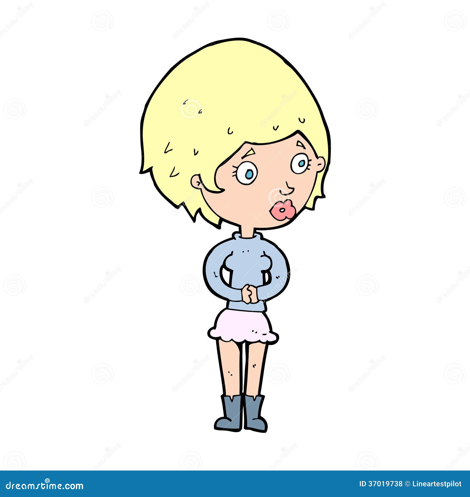 Mulher Interessada Dos Desenhos Animados Ilustração do Vetor ...