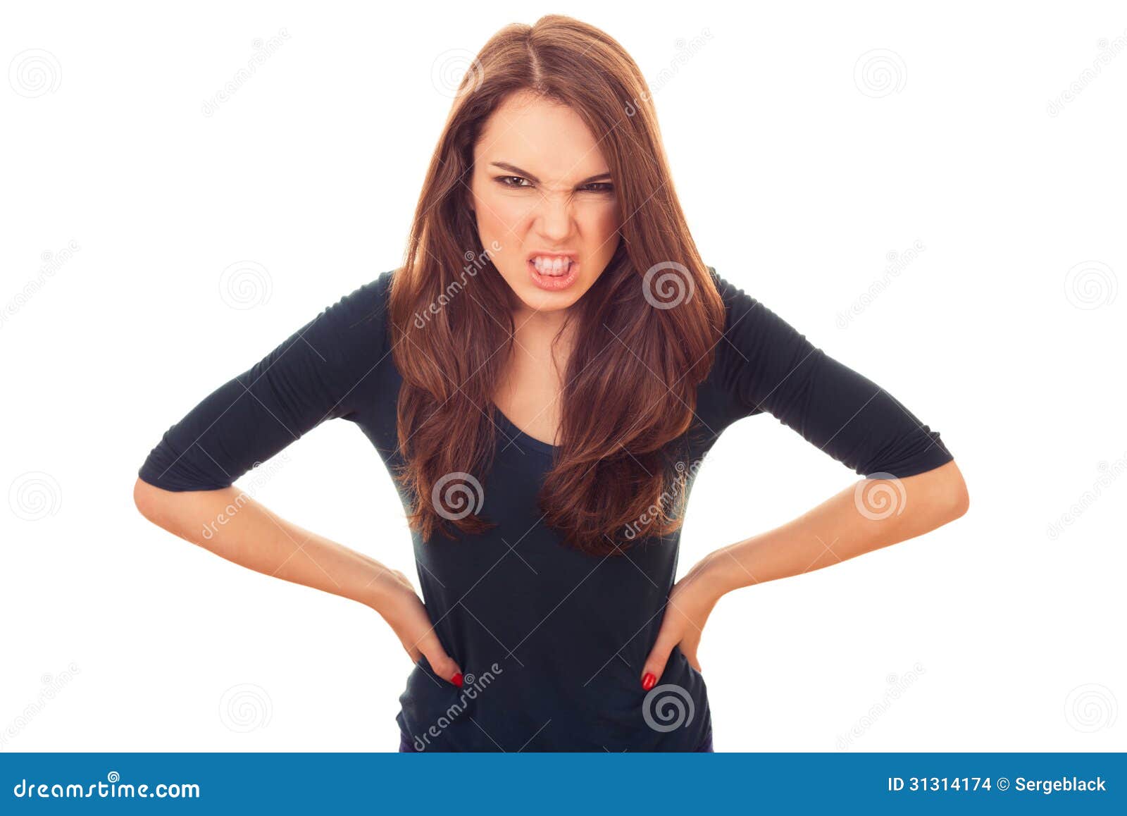 Mulher irritada e da raiva foto de stock. Imagem de branco - 31314174