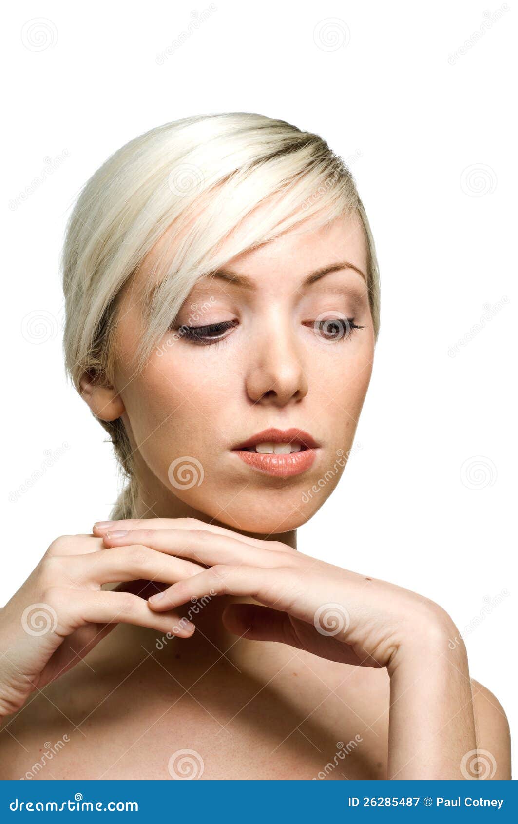 Mulher Loura Nova Bonita Isolada No Branco Imagem de Stock - Imagem de ...