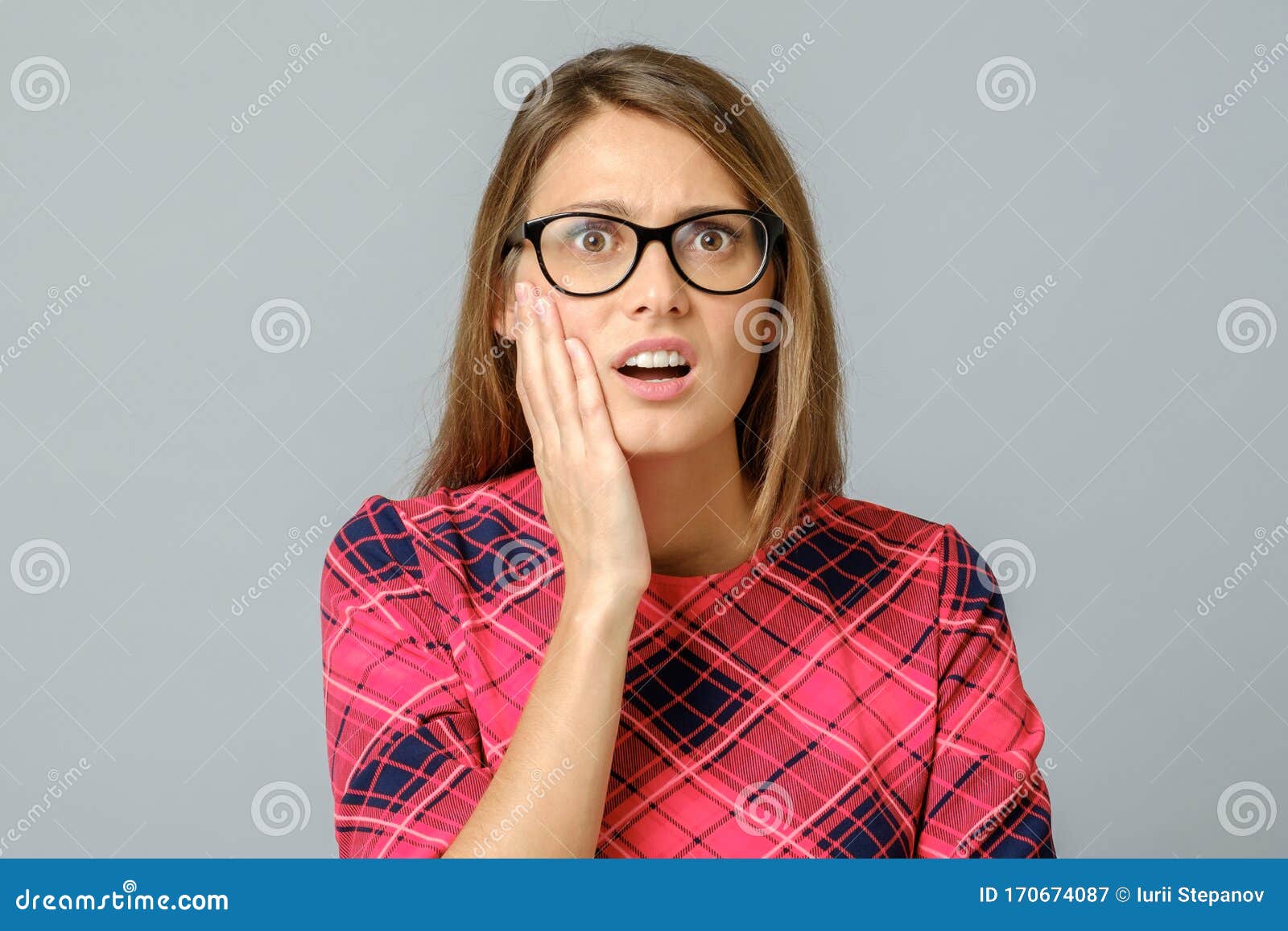 Mulher Muito Caucasiana E Sem Palavras Impressionada Imagem de Stock ...