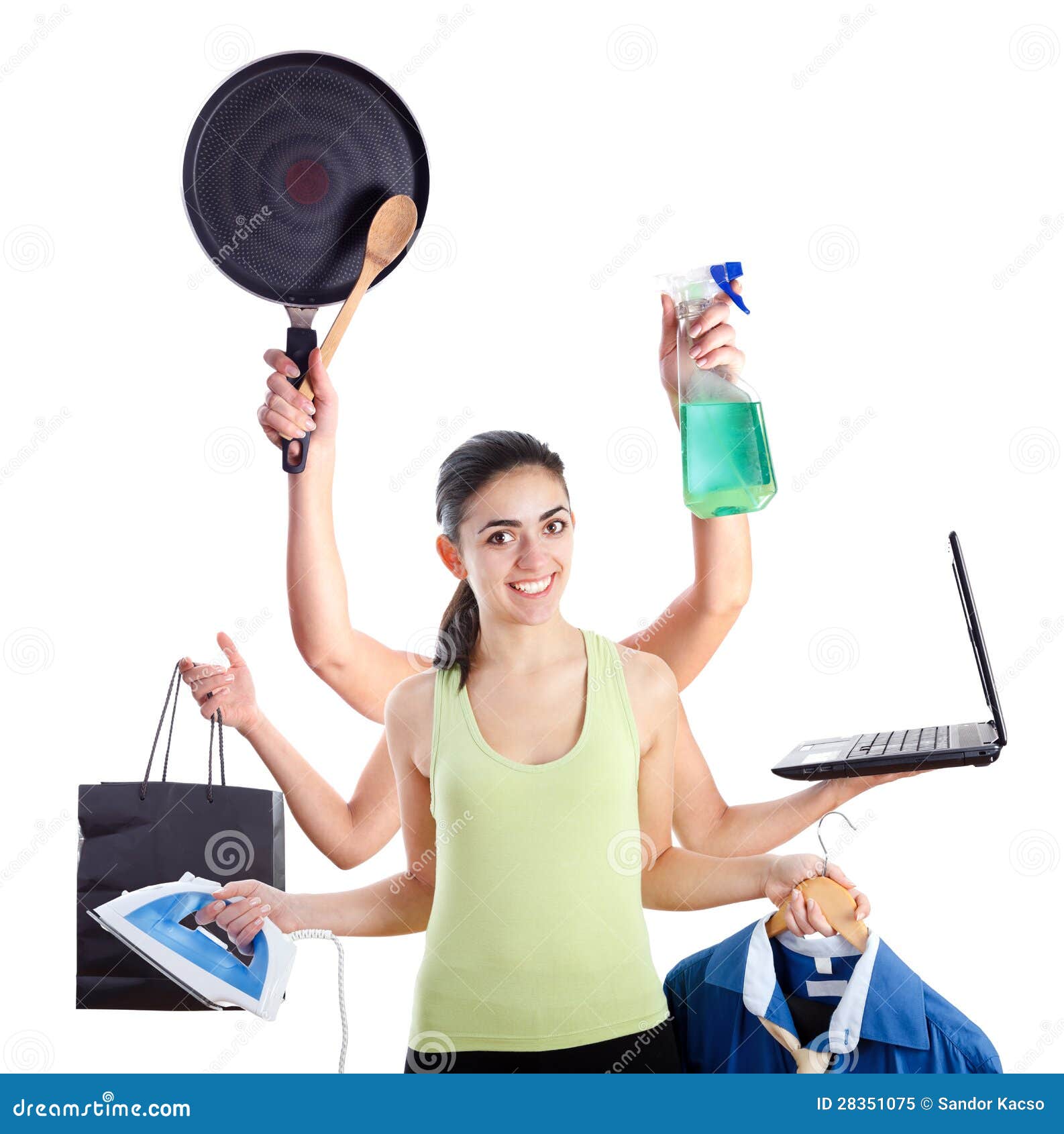 Mulher a multitarefas imagem de stock. Imagem de lifestyle - 28351075