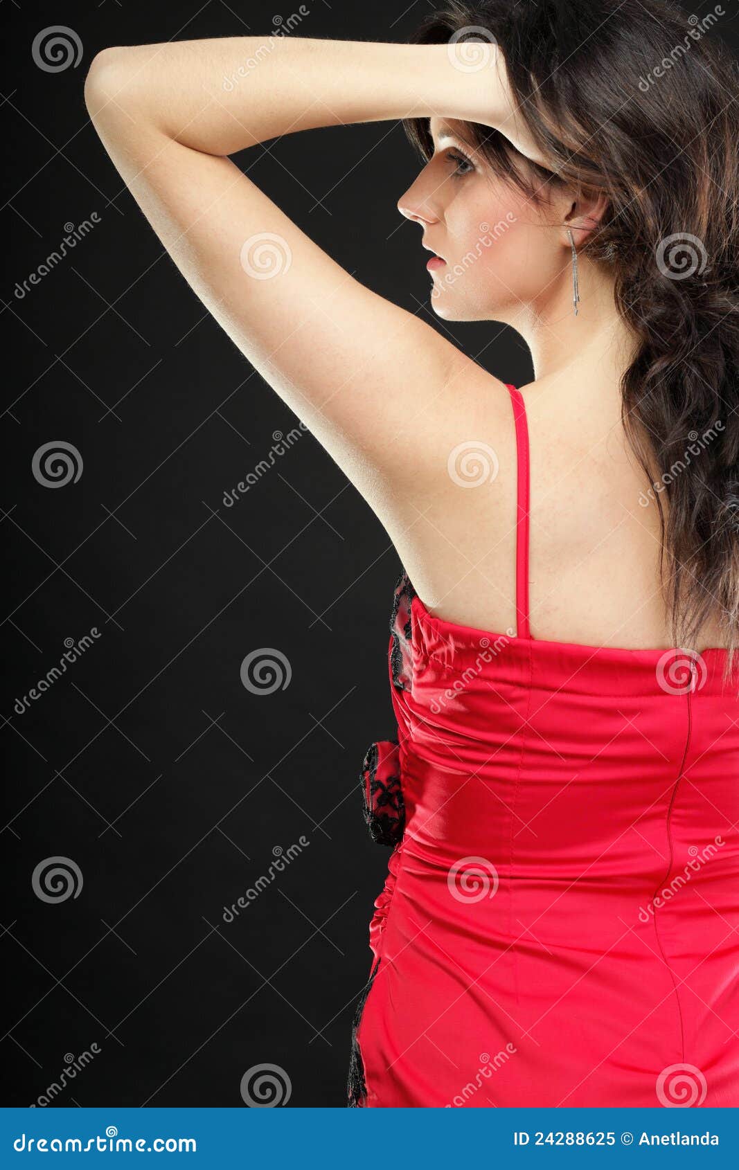 Mulher Nova Sensual Com Cabelos Marrons Longos Imagem de Stock - Imagem ...