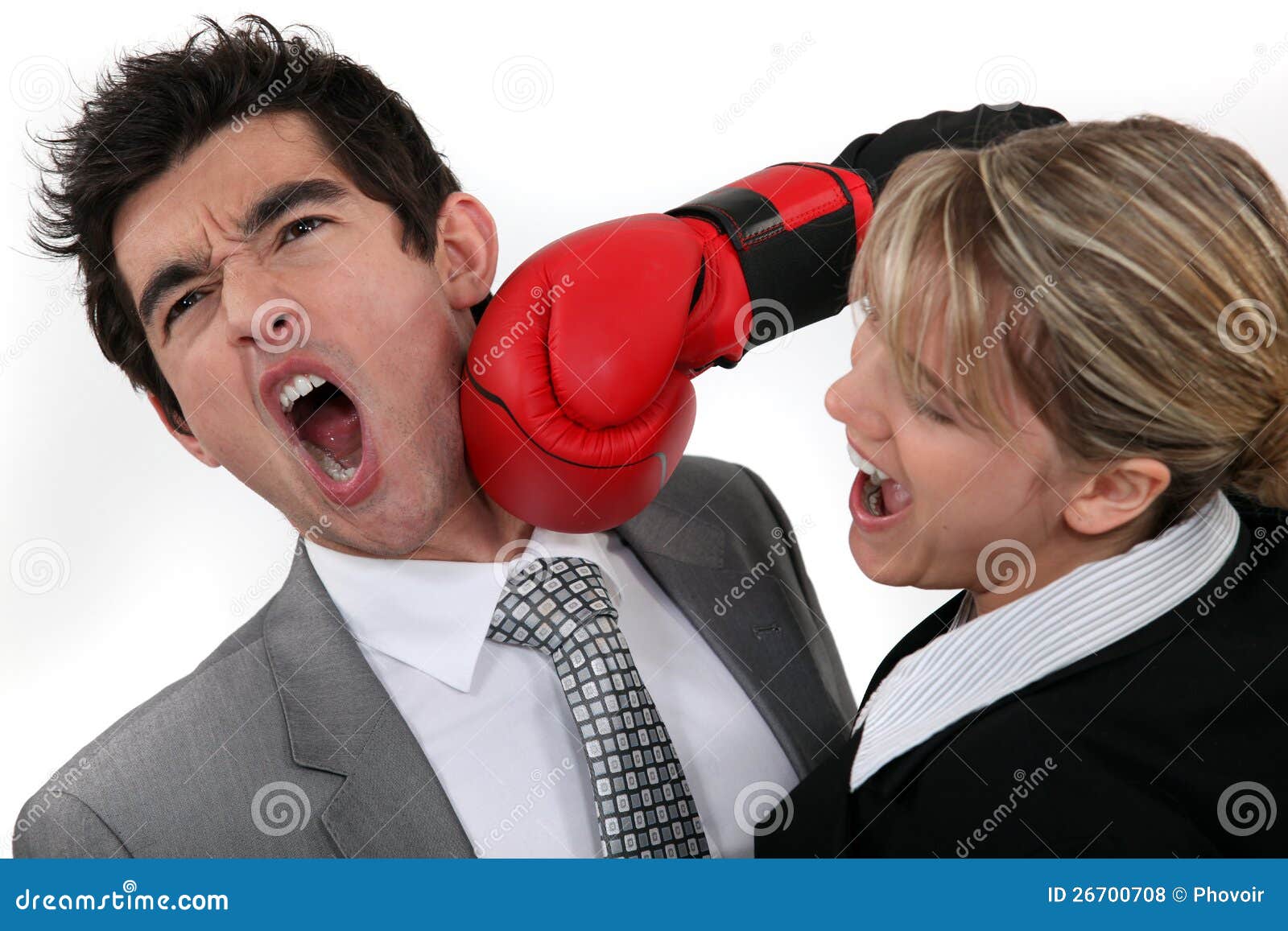 Mulher Que Perfura Seu Colega Foto de Stock - Imagem de prazer ...