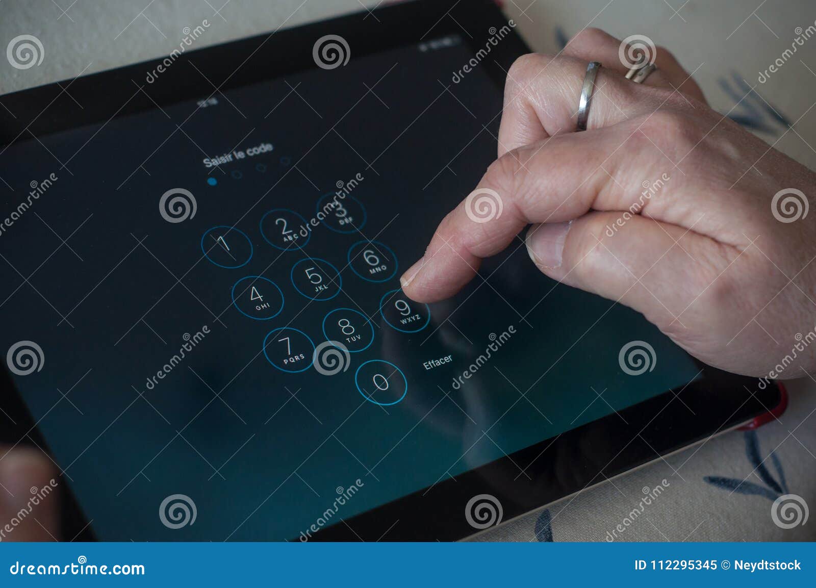 Closeup Of Woman Hands On Identification Code Page On Tablet Editorial ... Closeup Of Woman Hands On Identification Code Page On Tablet Editorial ...