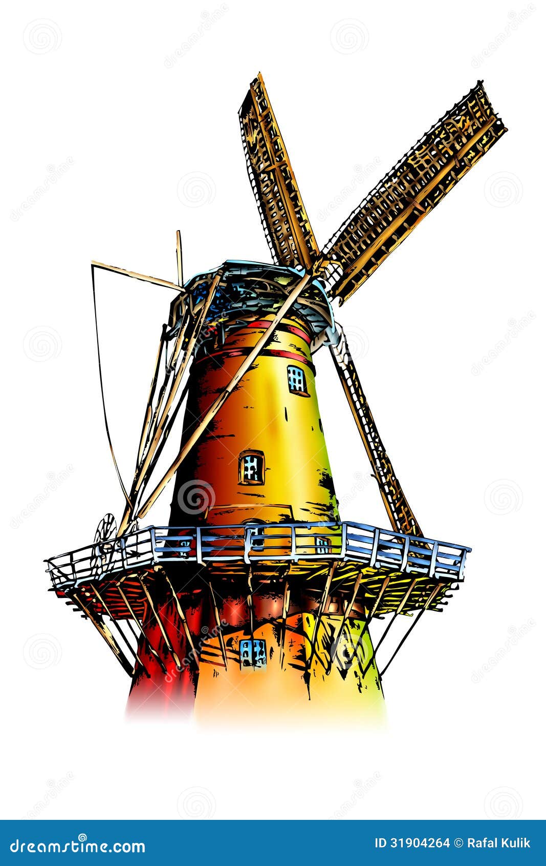 Mulino a vento illustrazione di stock. Illustrazione di illustrazione ...