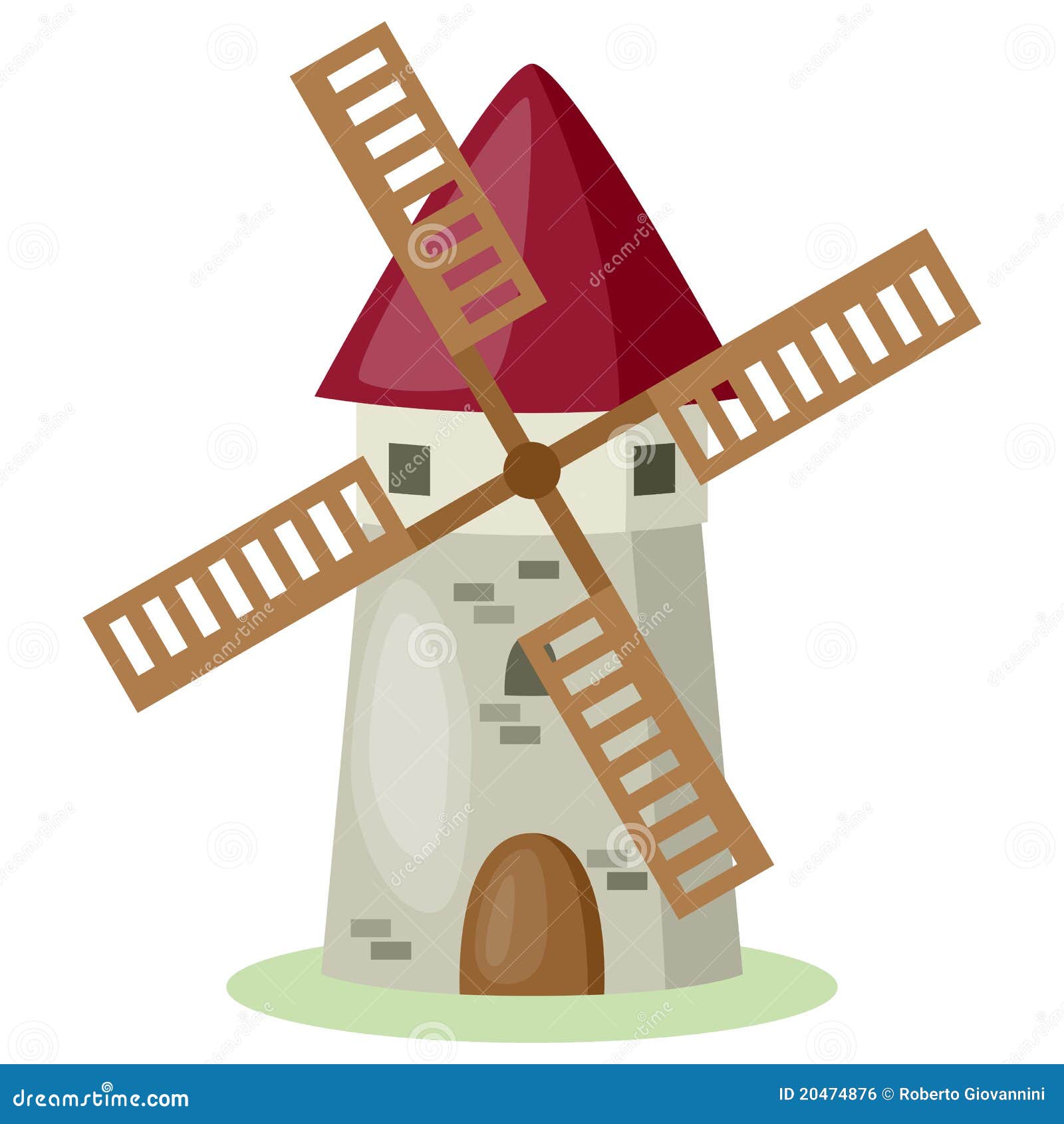 Mulino a vento del fumetto illustrazione vettoriale. Illustrazione di ...
