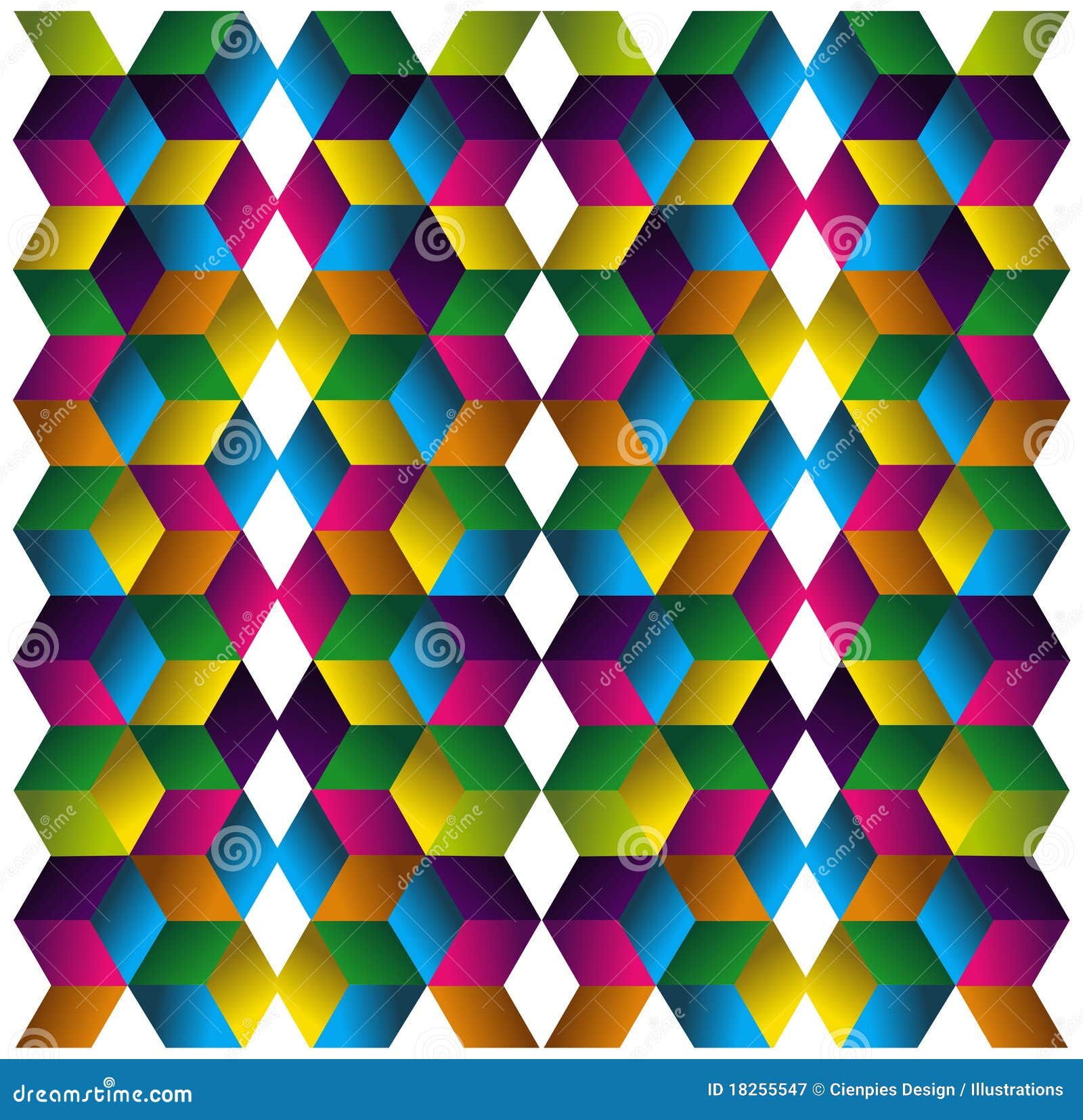 Muliticolored Cubes Pattern. Stock Vector - Illustration of graphic ...
