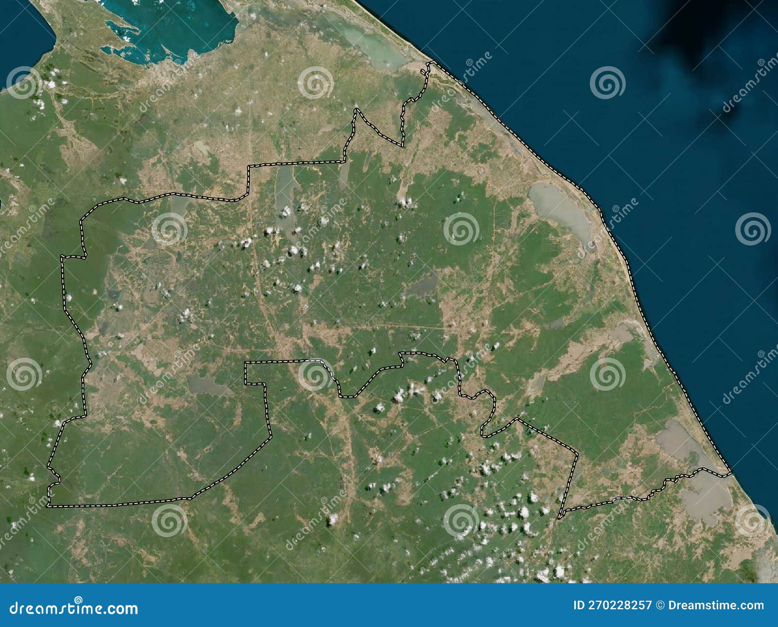 Mullaitivu, Sri Lanka. Low-res Satellite. No Legend Stock Illustration ...