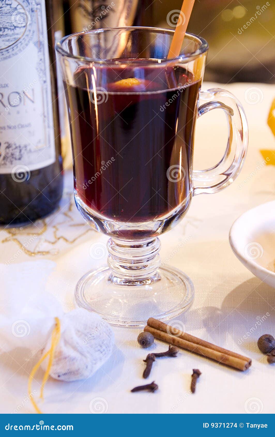 Mulled Red Wine in a Glass Mug Stock Photo - Image of drink, heating ...