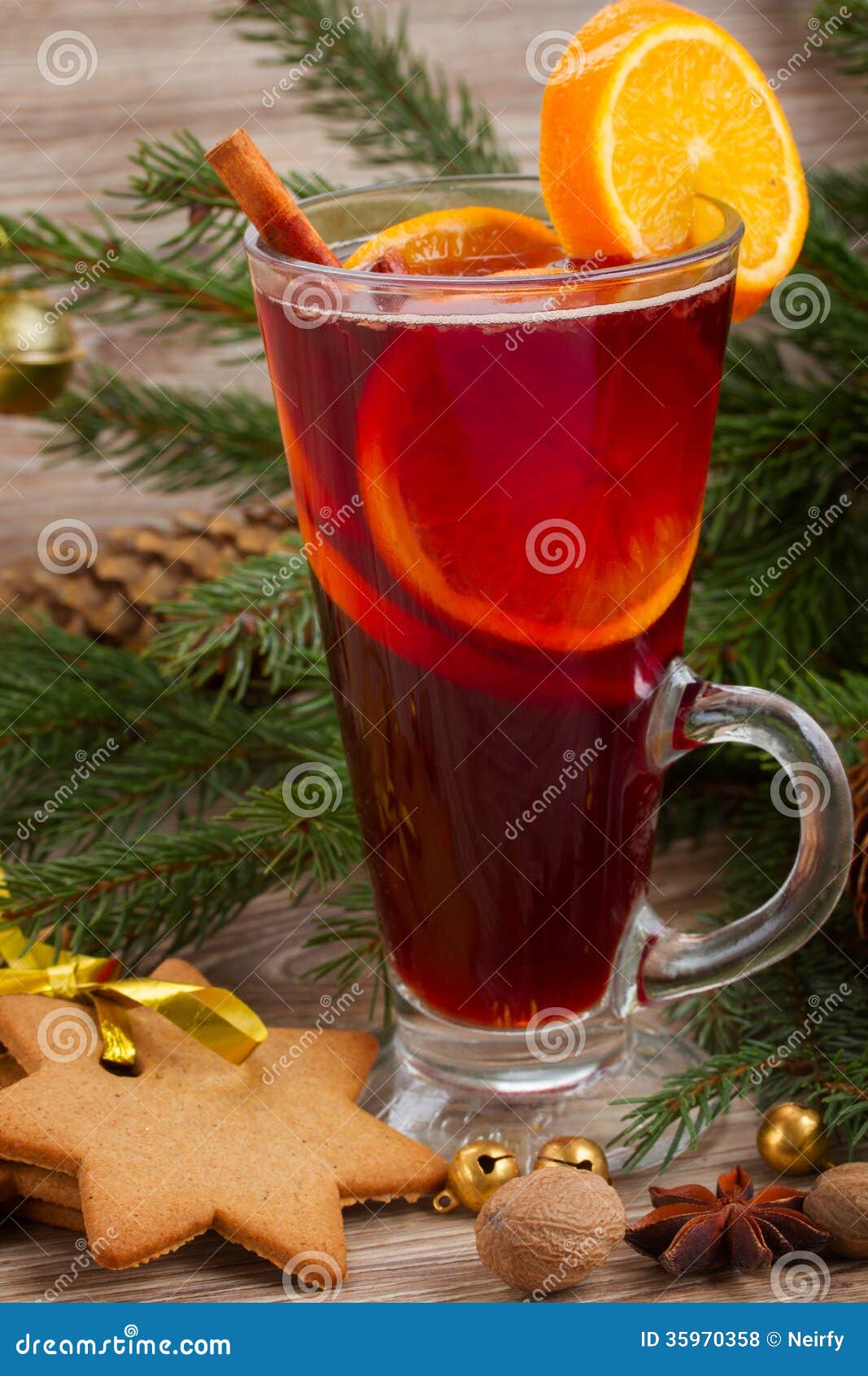 Mulled Wine and Gingerbread Cookies Stock Photo - Image of orange ...