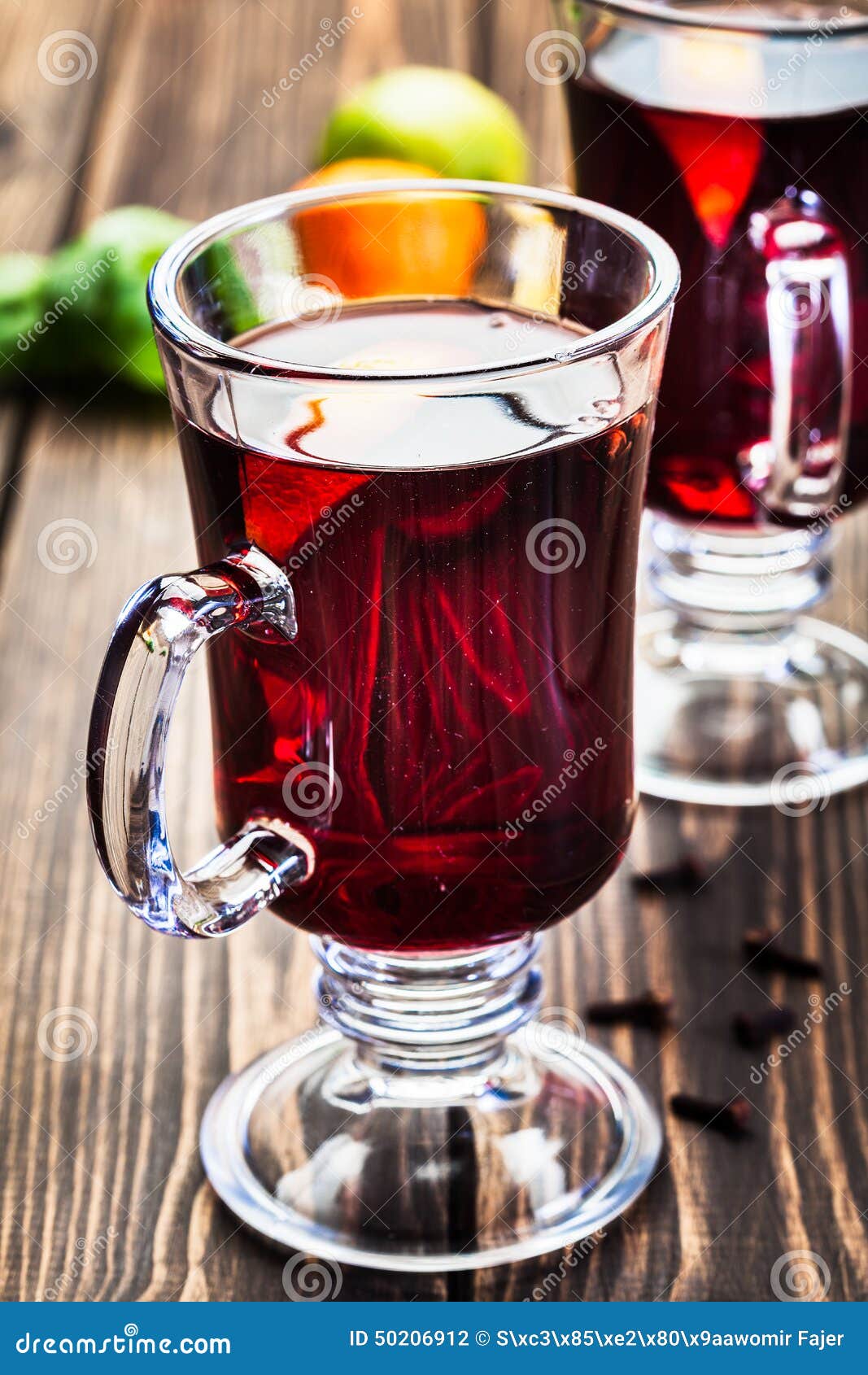 Mulled wine in the glasses stock photo. Image of lights - 50206912