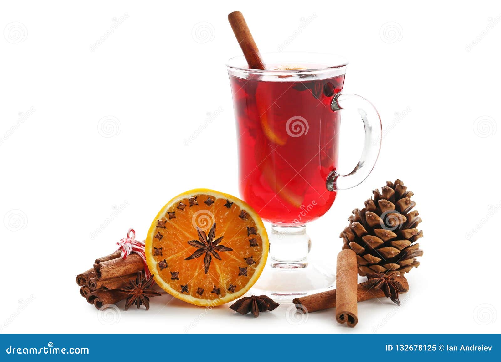 Mulled wine in glasses stock image. Image of glass, merry - 132678125