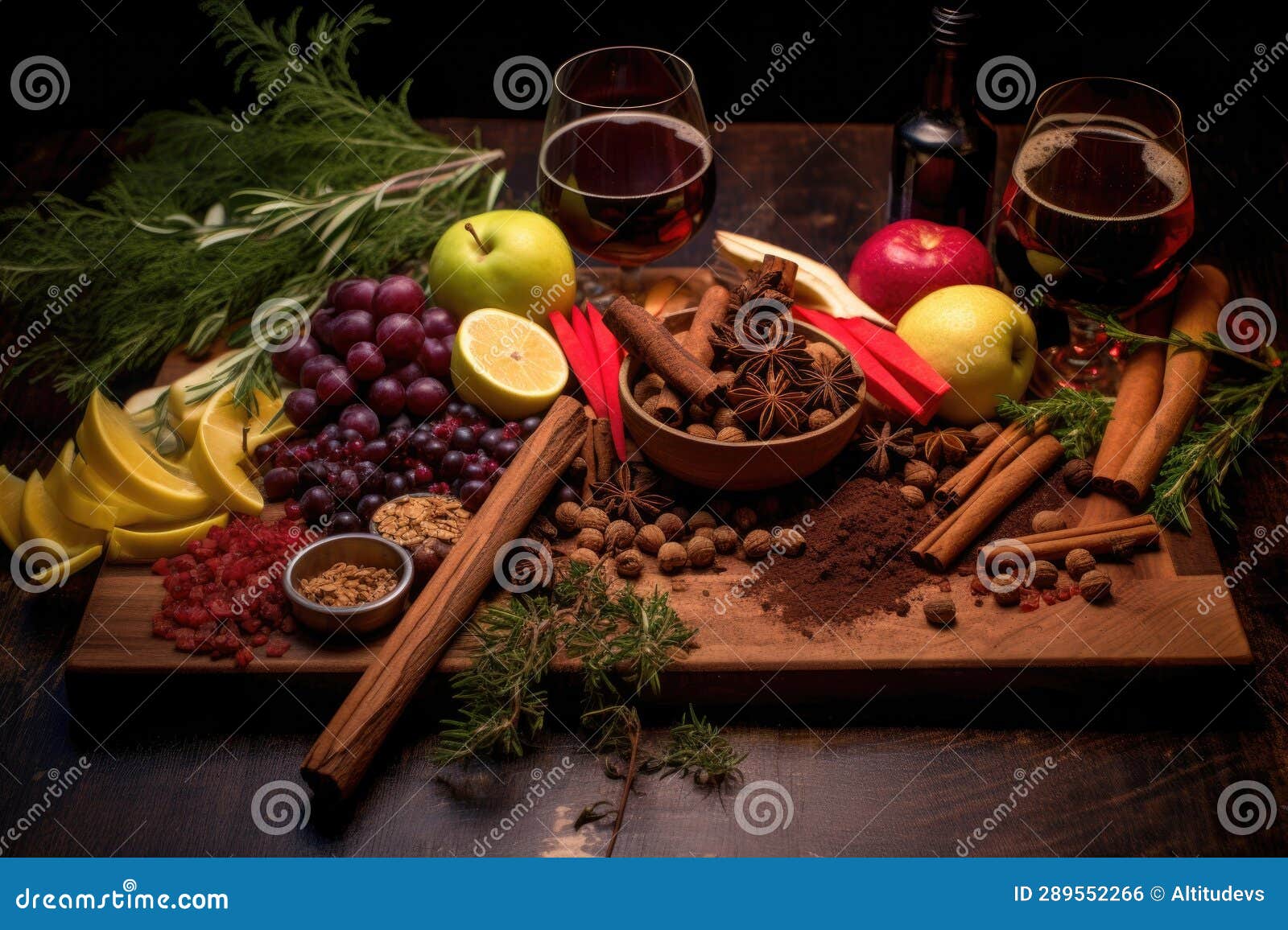 Mulled Wine Ingredients Arranged on a Board Stock Photo - Image of ...