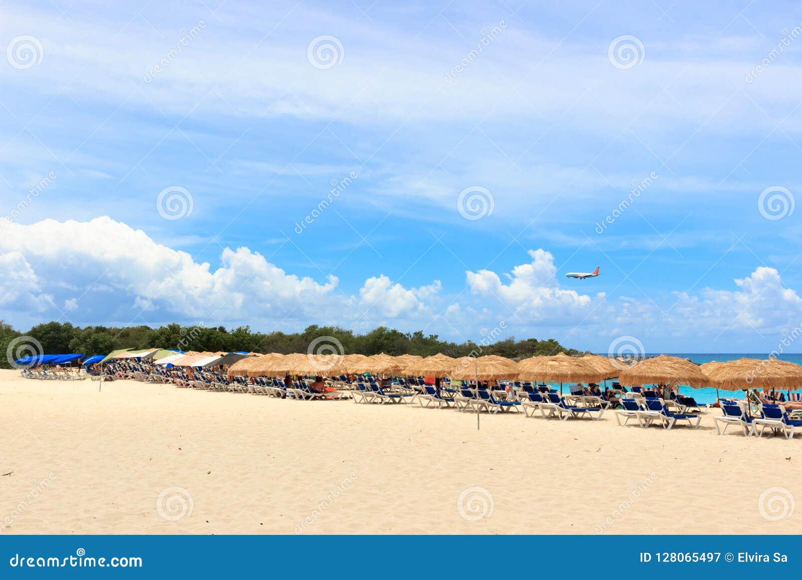 Mullet Bay Beach in St. Maarten in Sunny Day Editorial Photography ...